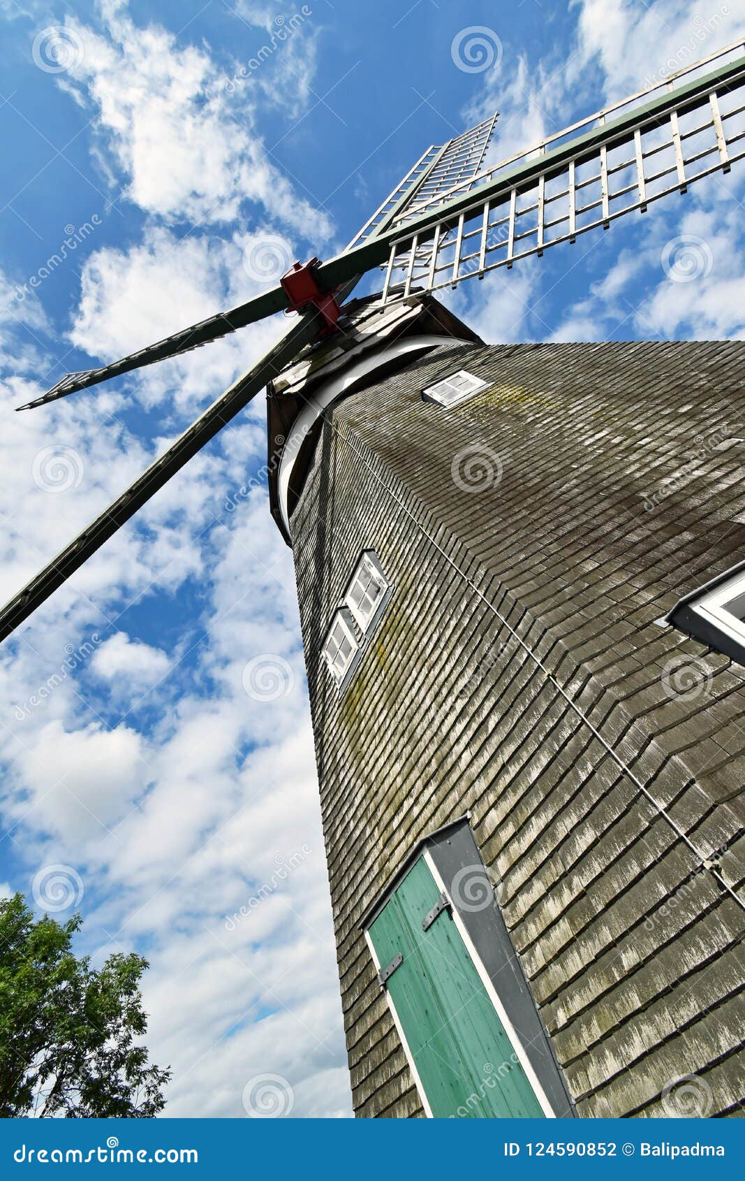 View of a Windmill from the Bottom Up To the Wings Stock Photo - Image ...