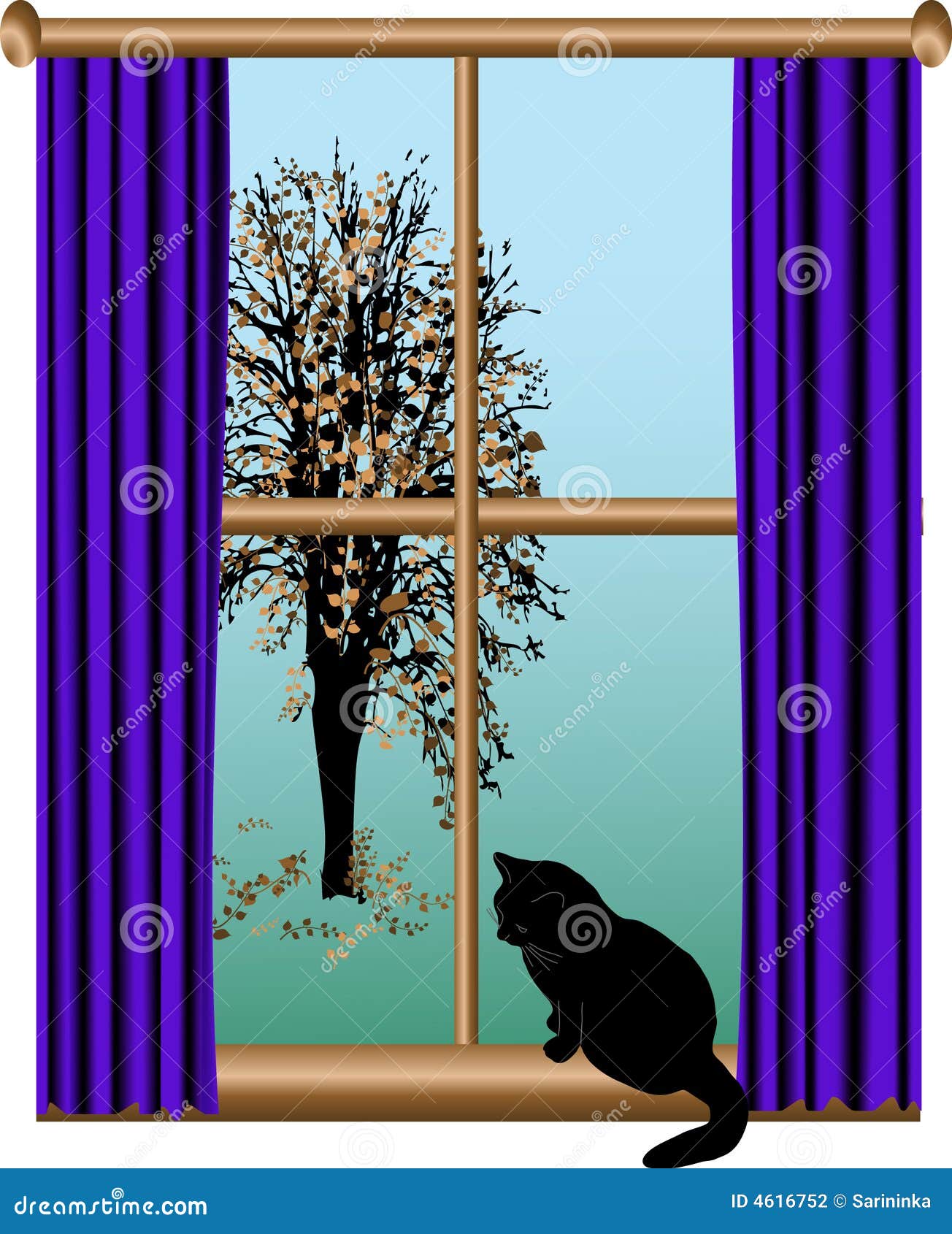 View from the window stock vector. Illustration of autumn - 4616752