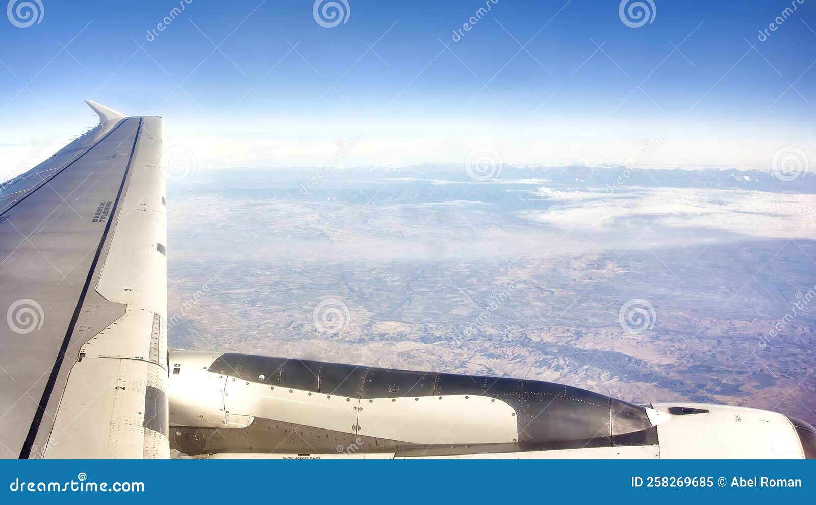 View from the Window of an Airbus A321 Plane Flying Above the Clouds ...