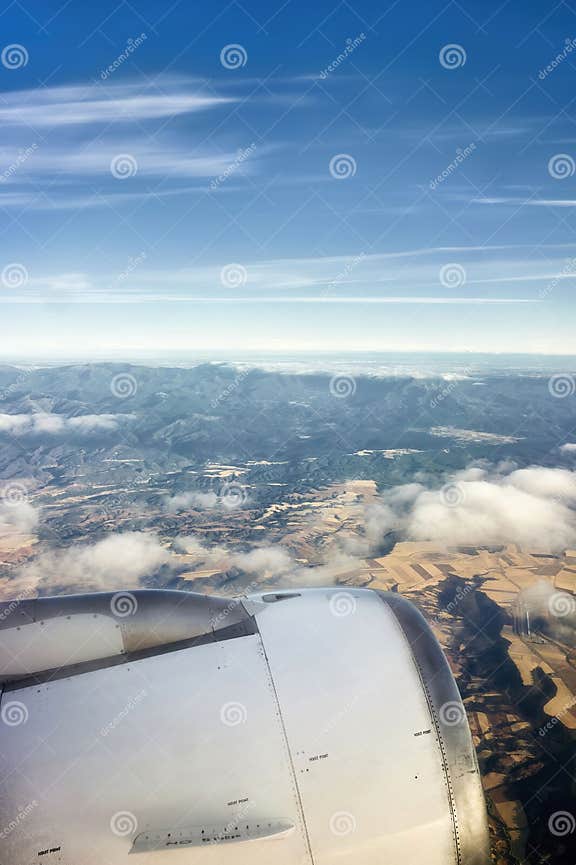 View from the Window of an Airbus A321 Plane Shortly after Takeoff ...