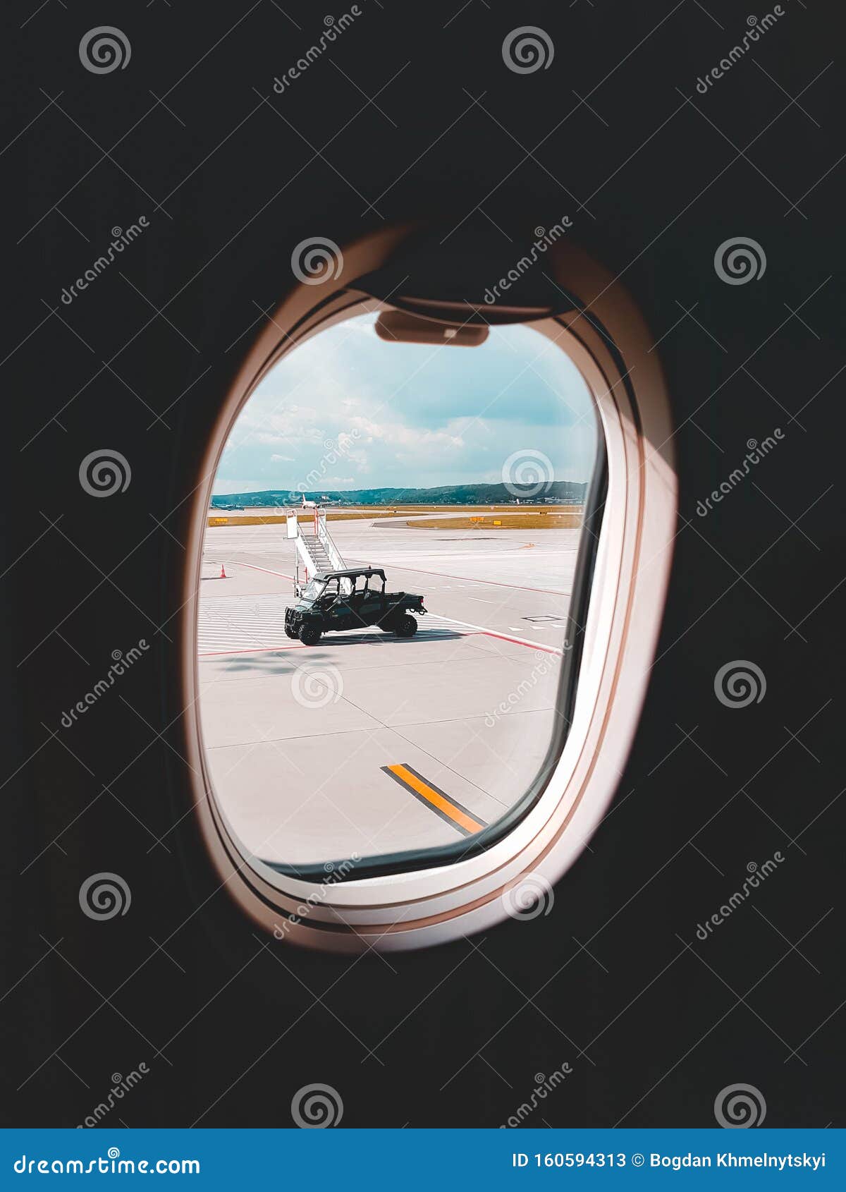 View through the Window of the Airport and Transport from Inside the ...