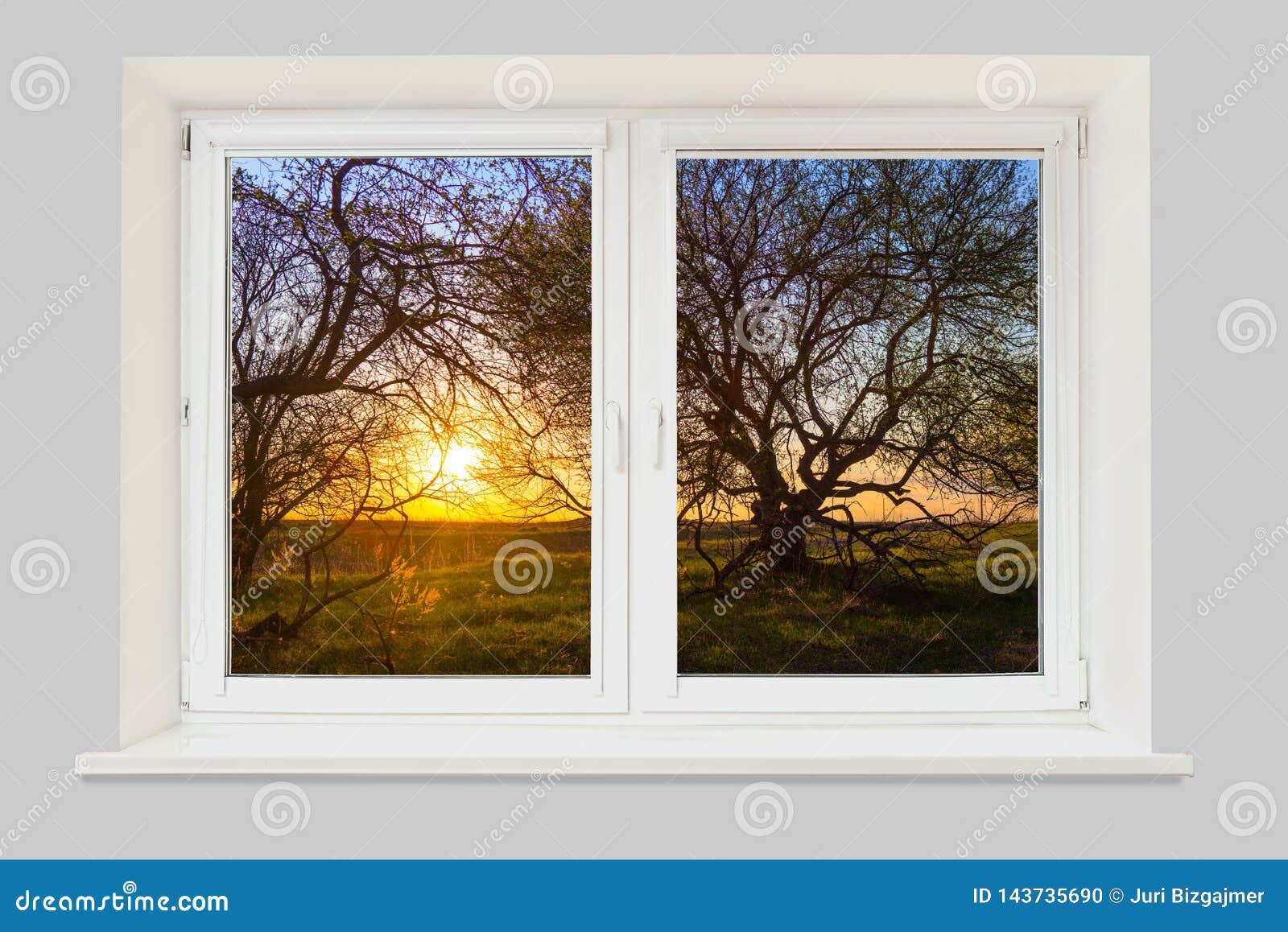 View from the Window on a Beautiful Spring Landscape with Trees Stock ...