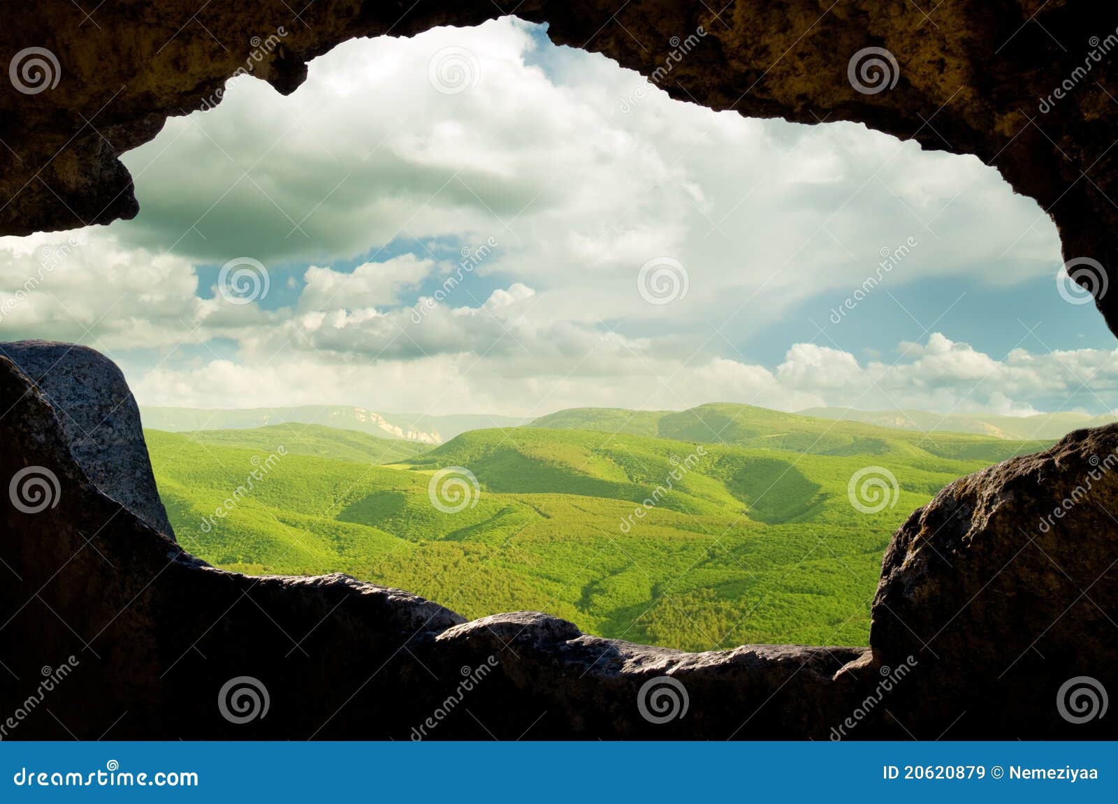 View through the Window of the Cave Dwellings Stock Image - Image of ...
