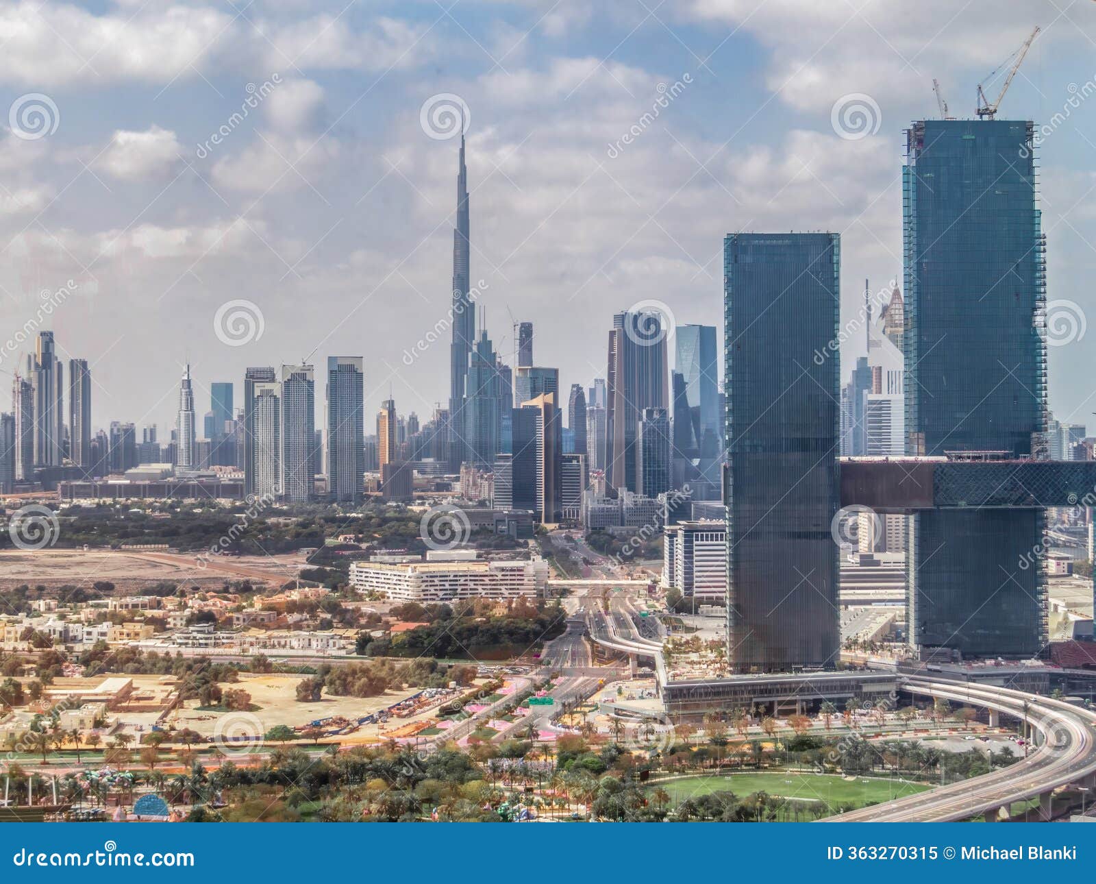 View from the Window of the Dubai Frame Skyscraper. Stock Image - Image ...