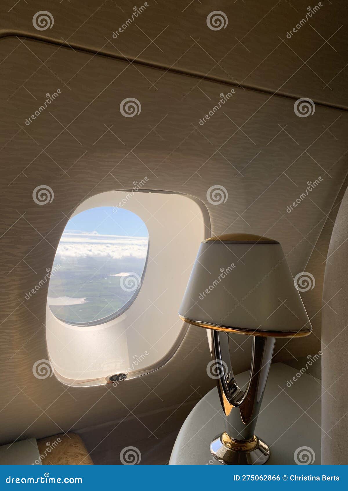 View from the Window of a First Class Cabin As it Approaches the Island ...