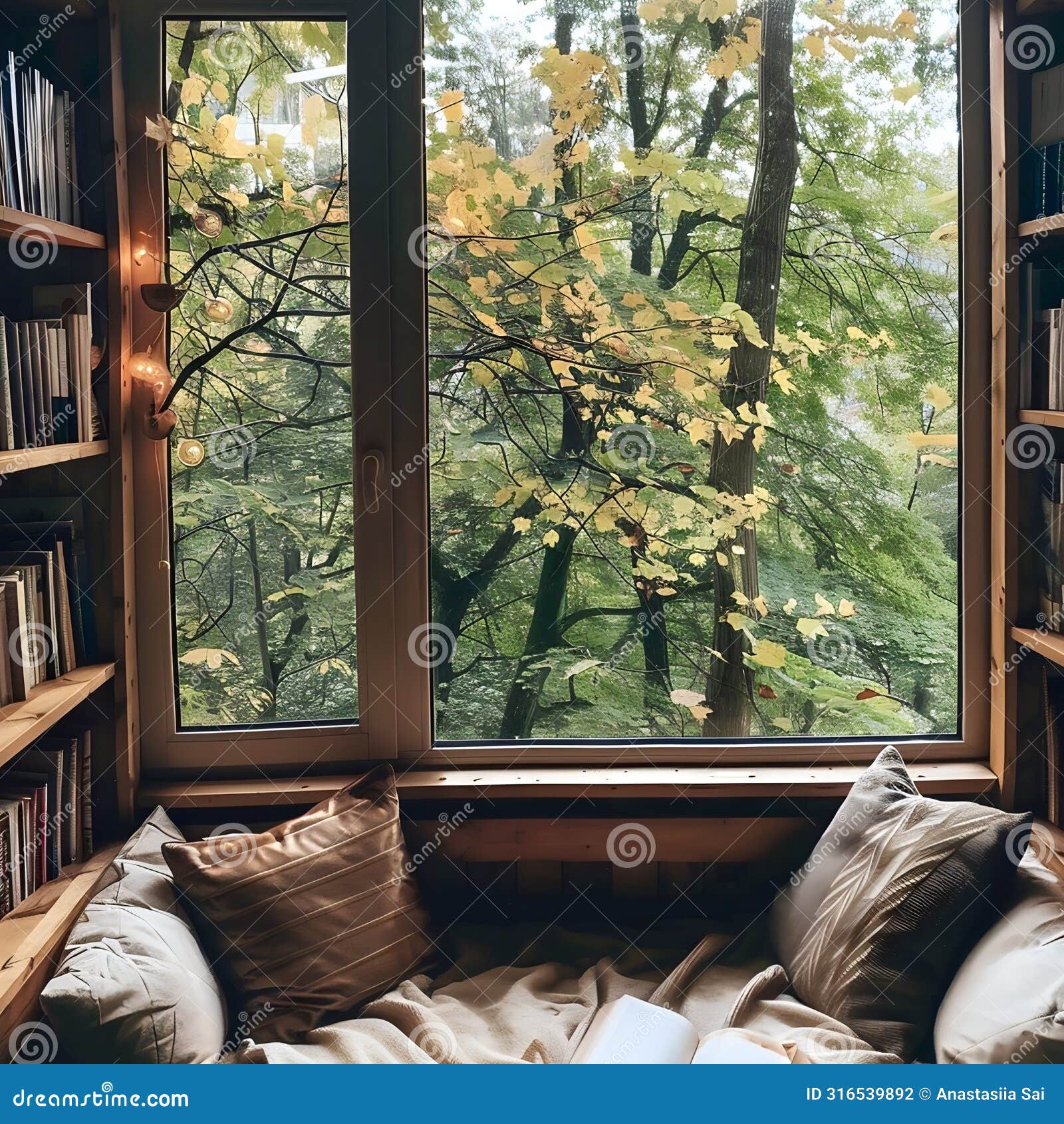 View from the Window of the Forest from the House Stock Photo - Image ...