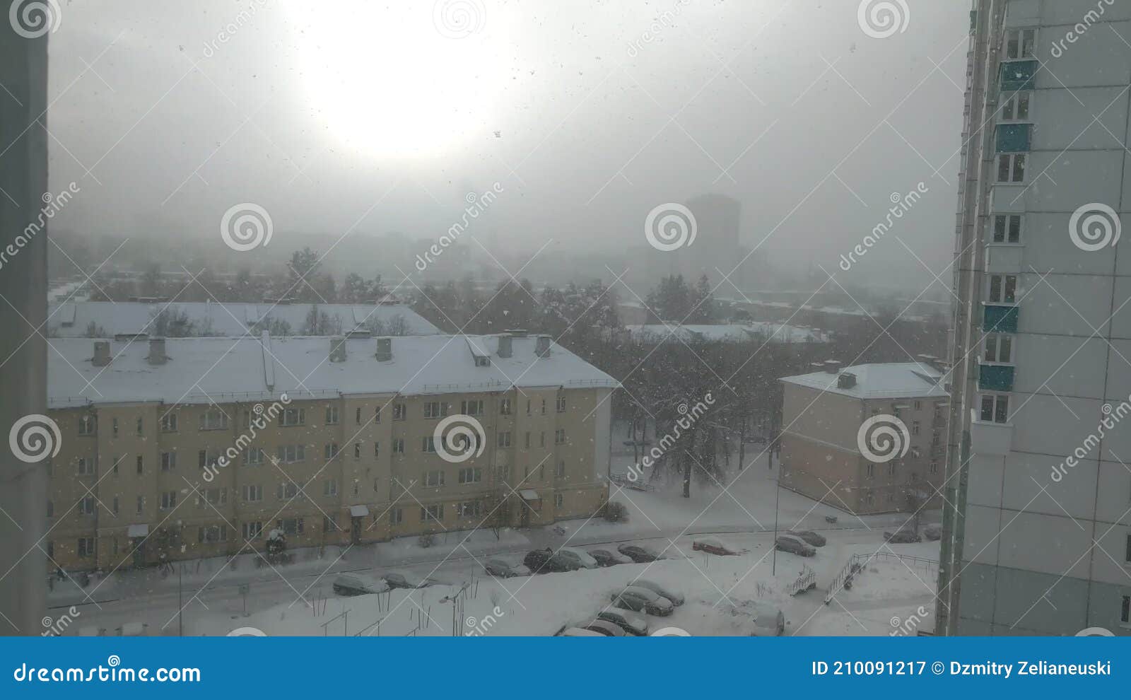 View from the Window of the House during the Fall of Snow. Stock Video ...