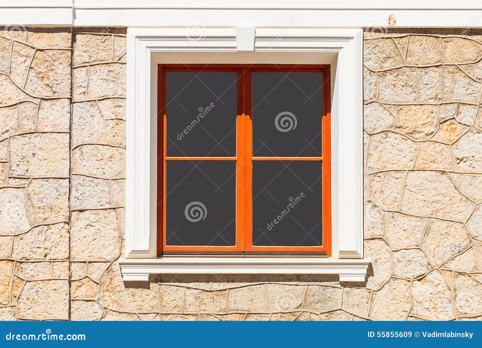 A View of the Window of the House from the Outside Stock Image - Image ...