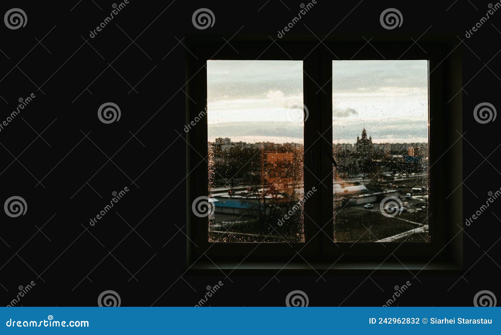 View from the Window of the House To the Evening Sunset Stock Photo ...