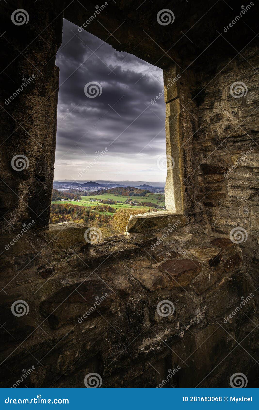 View through the Window from Hukvaldy Castle Stock Photo - Image of ...