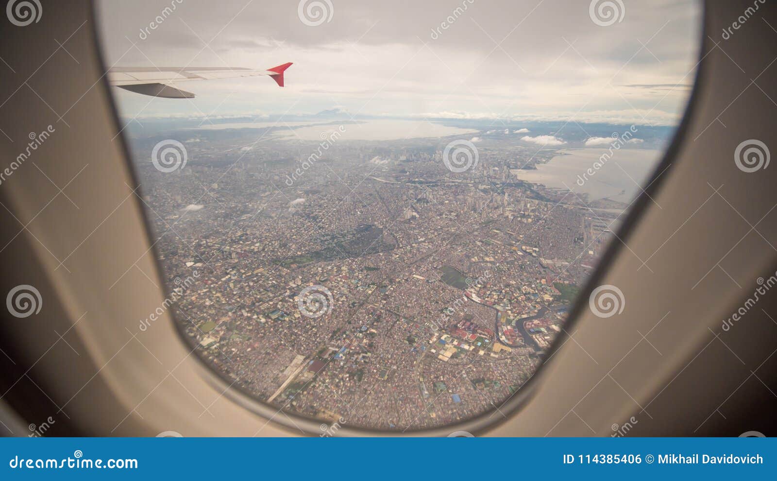 View from the Window of the Plane To the City of Manila. Philippines ...
