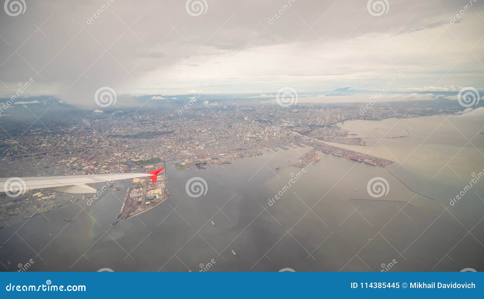 View from the Window of the Plane To the City of Manila. Philippines ...