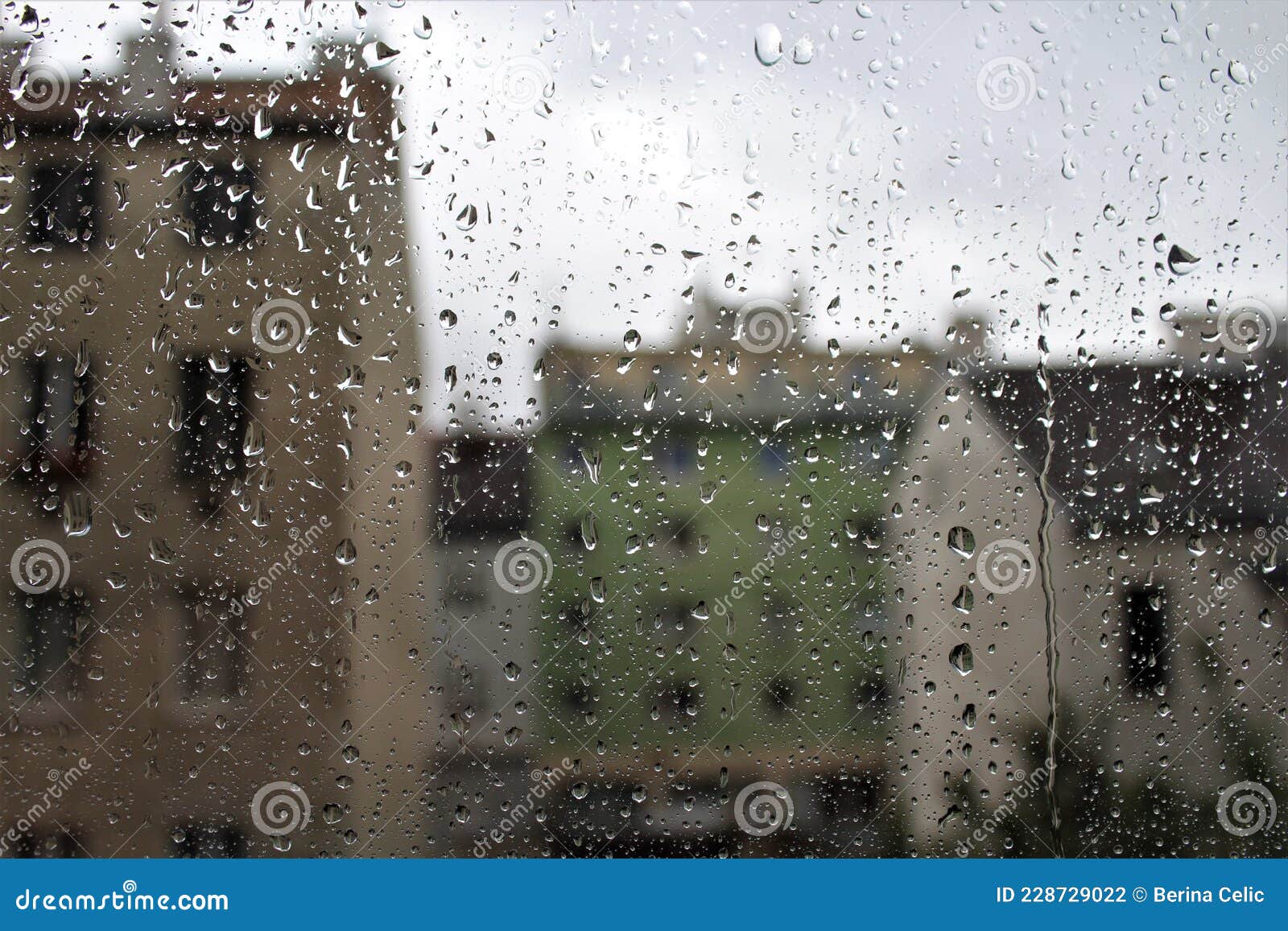 View from the Window on a Rainy Day Stock Photo - Image of buildings ...