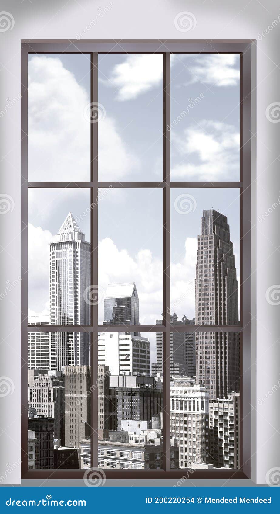 View from the Window of a Skyscraper on the City Stock Photo - Image of ...