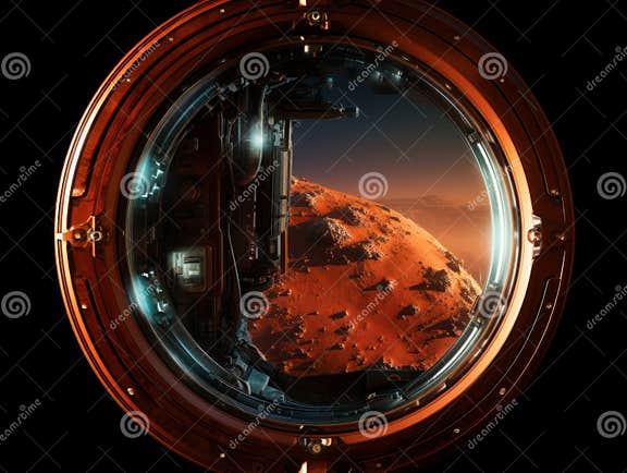 View through the Window of a Spaceship on the Surface of Another Planet ...