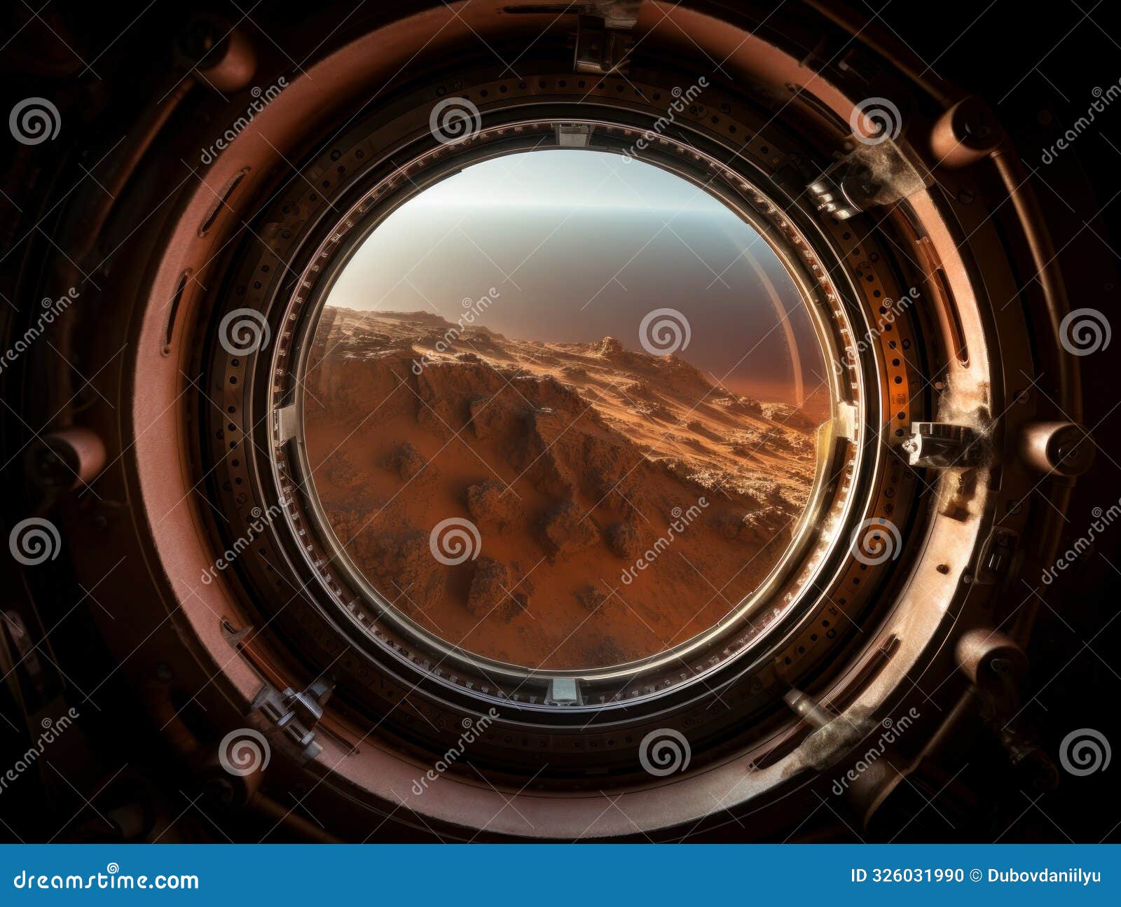 View through the Window of a Spaceship on the Surface of Another Planet ...