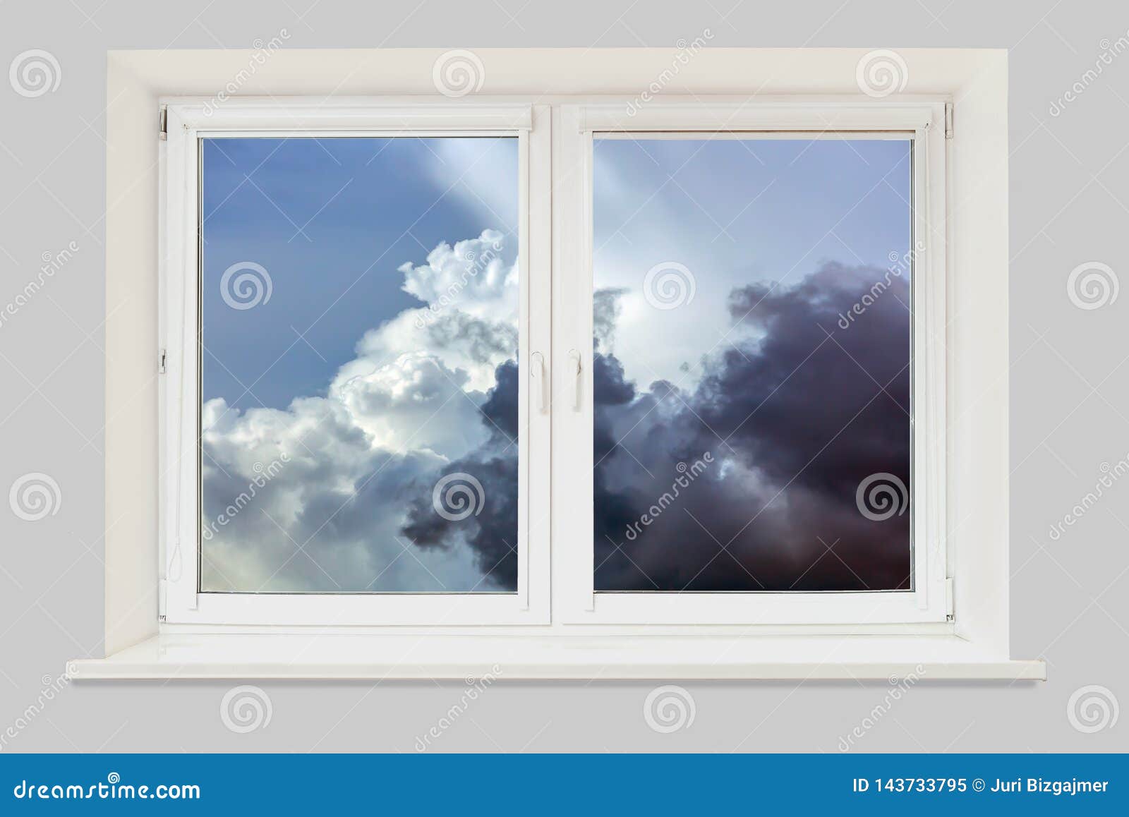 View from the Window To the Sky with Clouds Stock Image - Image of ...