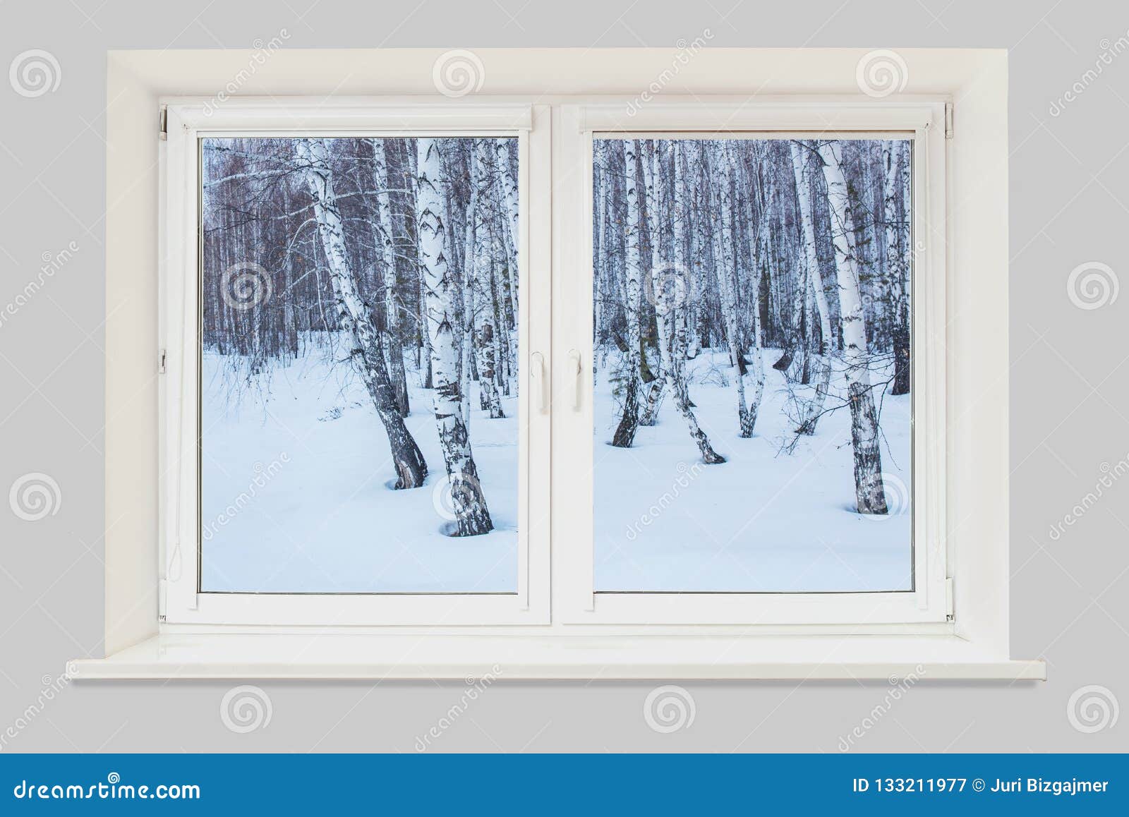 View from the Window To the Winter Landscape Stock Image - Image of ...