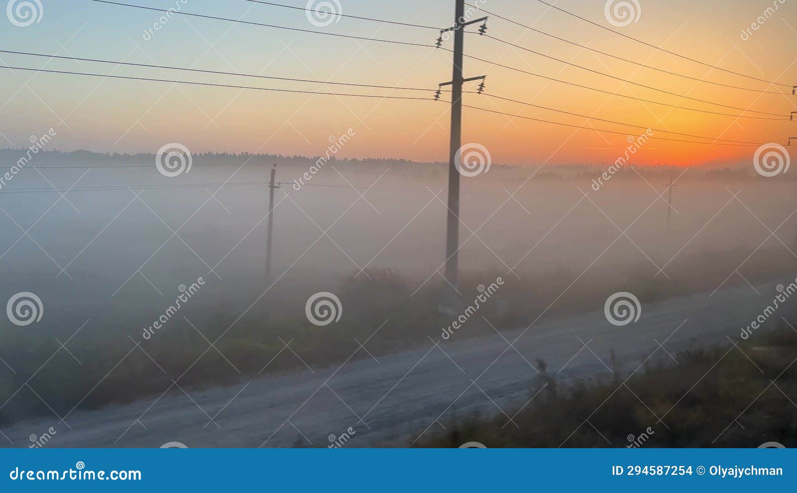 A View from the Window of a Train that is Moving. in the Mist of Trees ...