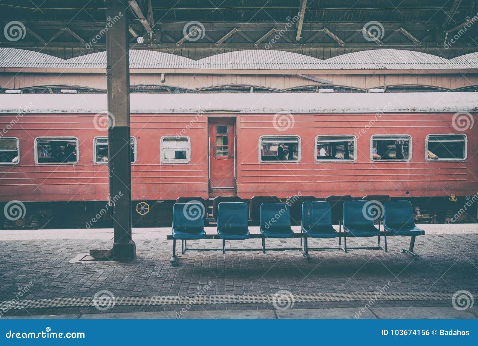 Old red train stock photo. Image of srilanka, passenger - 103674156