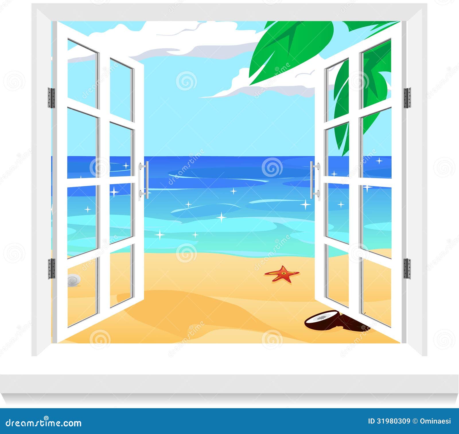 View from window vector stock vector. Illustration of nature - 31980309