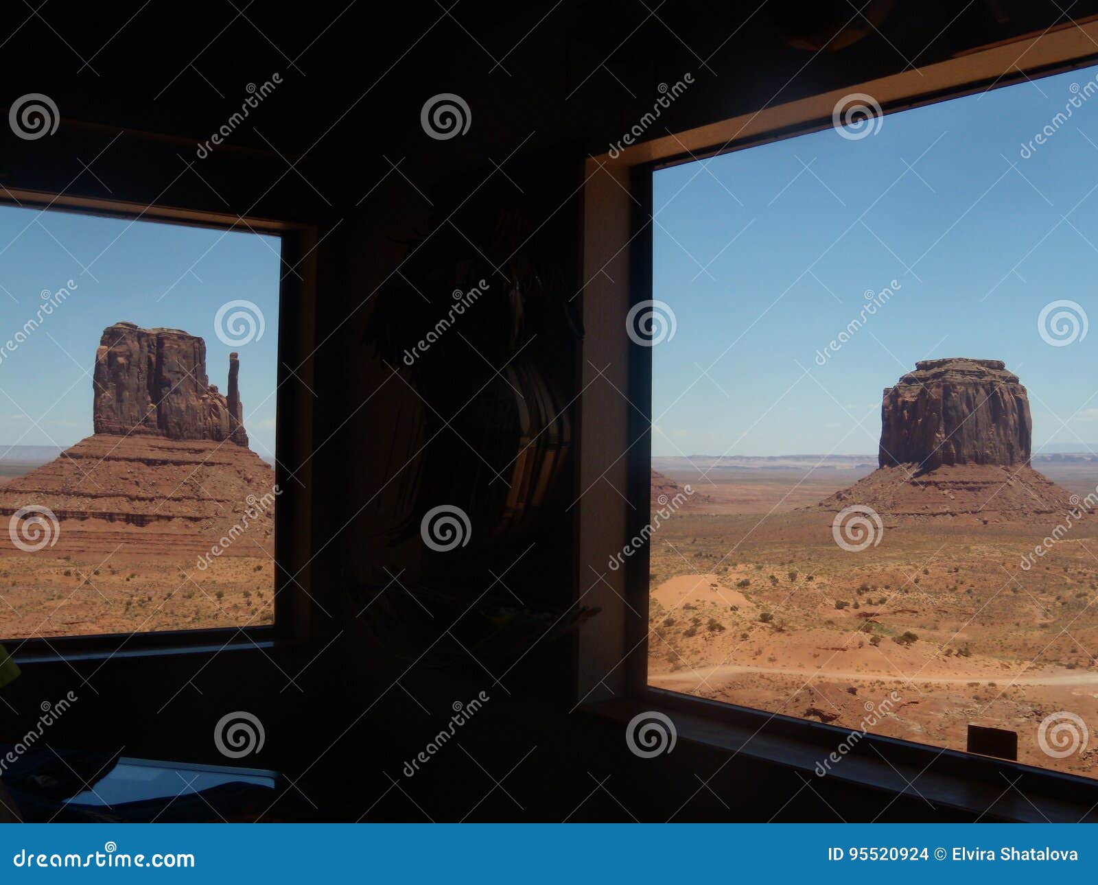 View through the Windows on the Monuments Valley Stock Photo - Image of ...