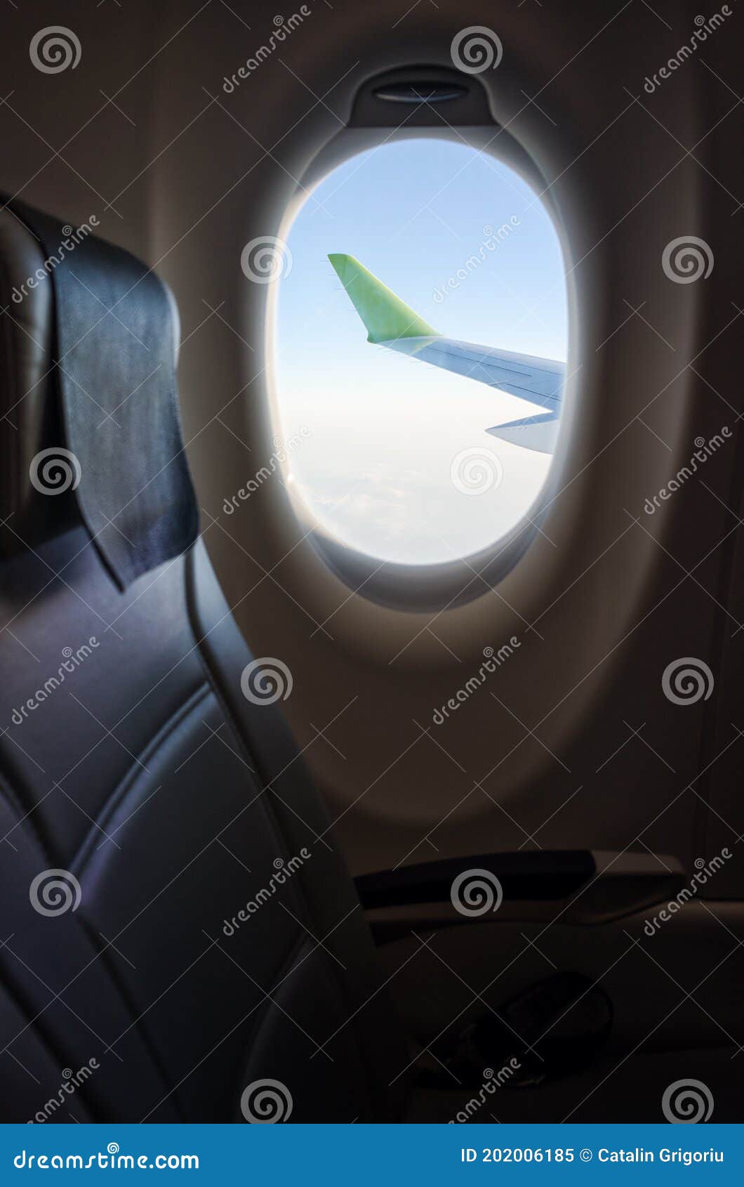 View from the Windows Seat in an Airplane Stock Image - Image of ...