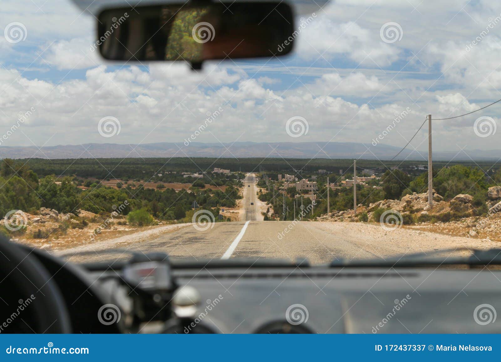 View through the Windshield on the Road Stock Image - Image of freedom ...