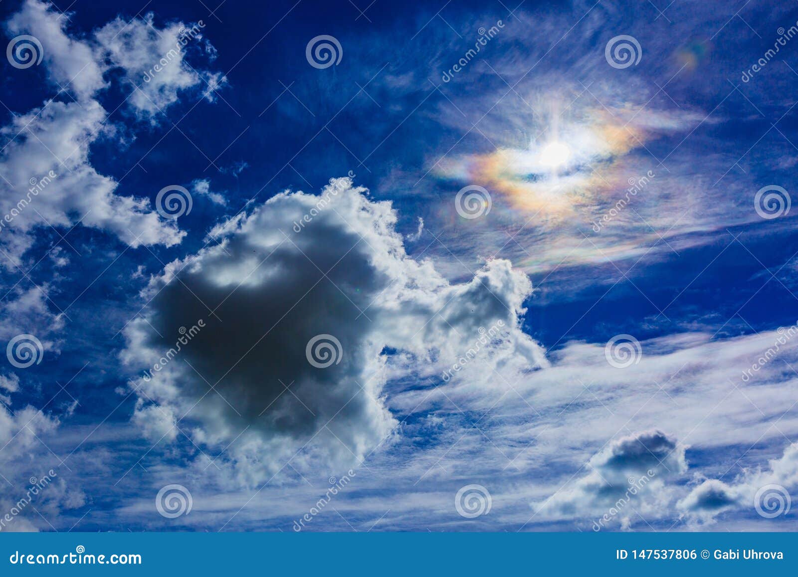 View of Windy Spring Day with White Clouds Stock Photo - Image of ...