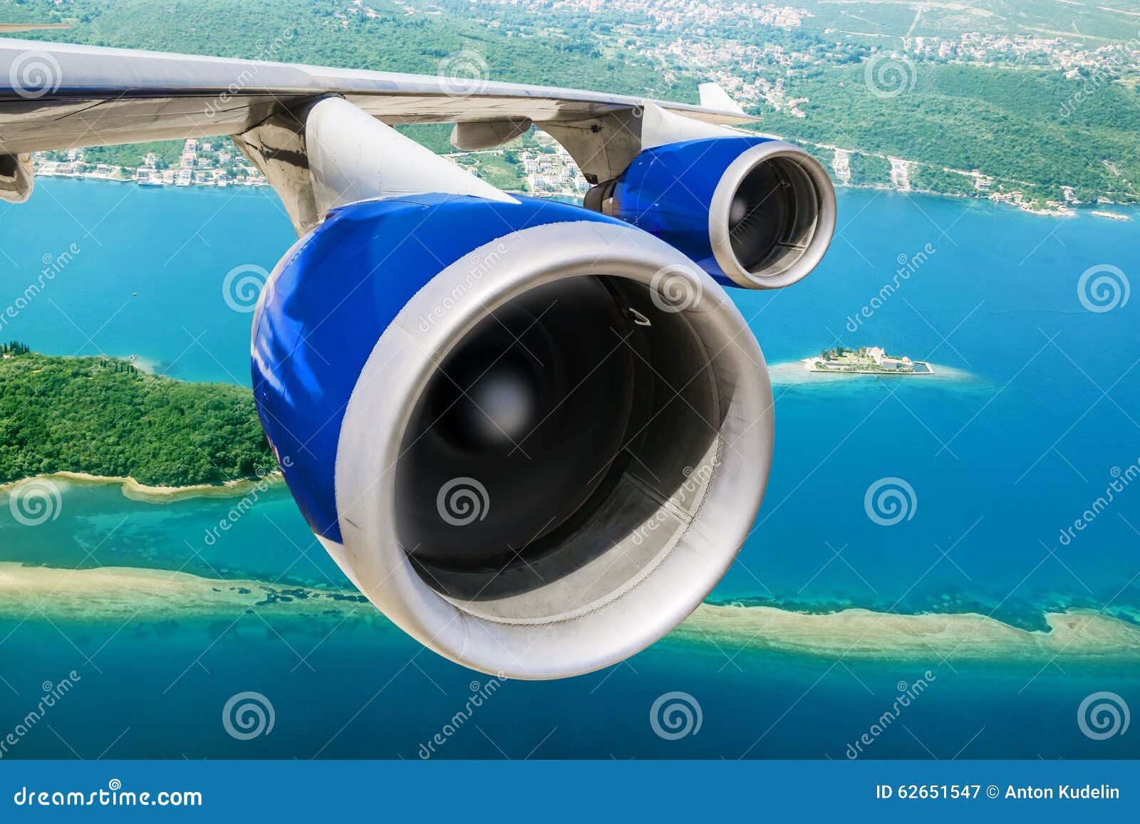 View of the Wing of the Aircraft and Running the Engines in the Stock ...
