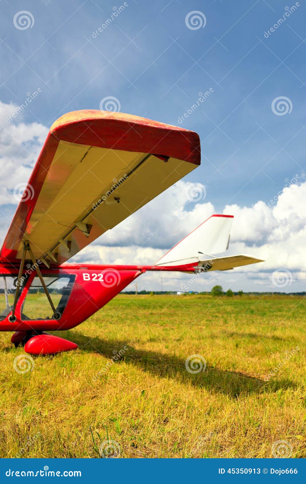 View of a Wing of the Ultralight Plane Stock Image - Image of hose ...