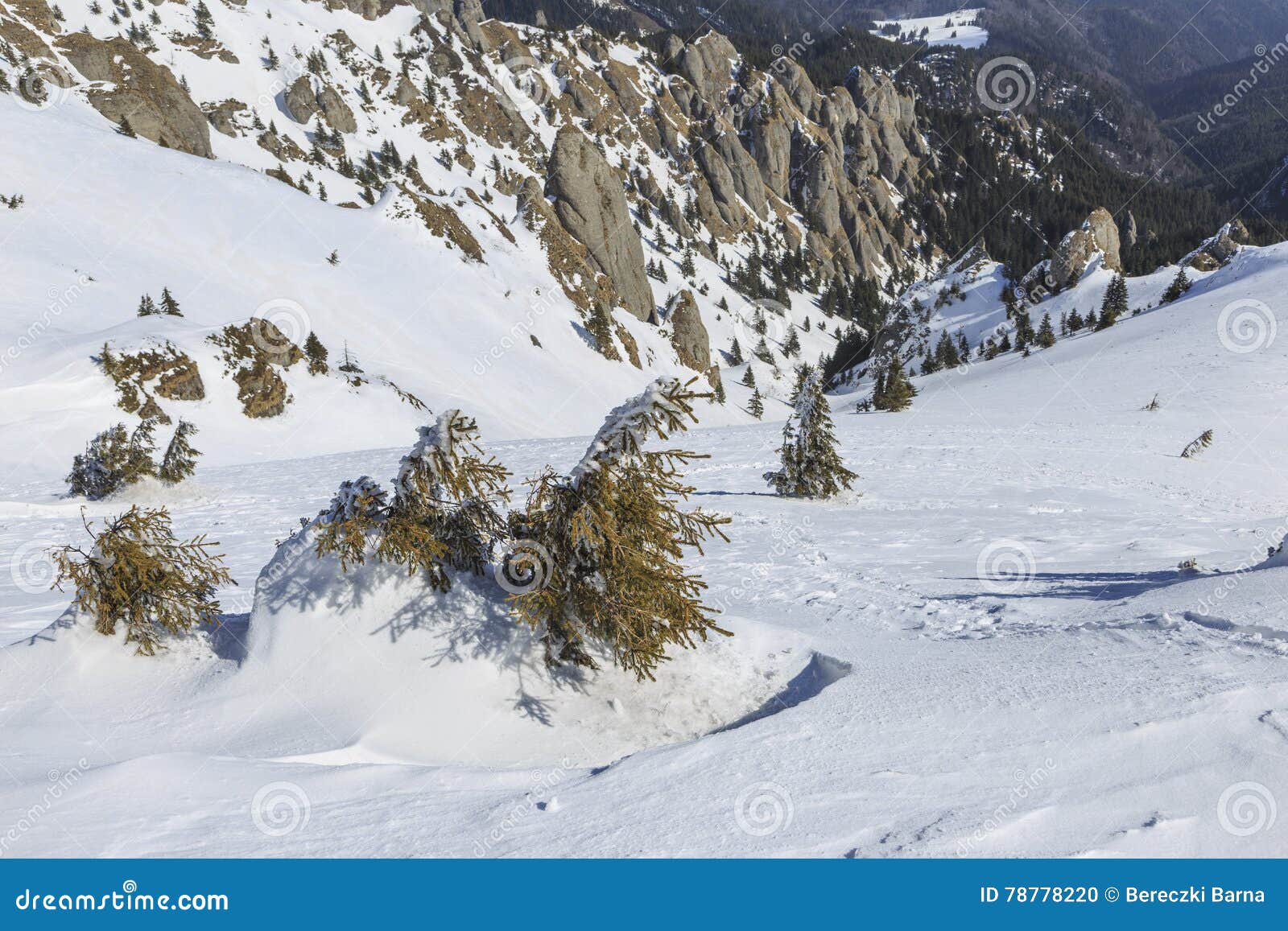 View of a Winter Mountain Valley Stock Photo - Image of mountainside ...