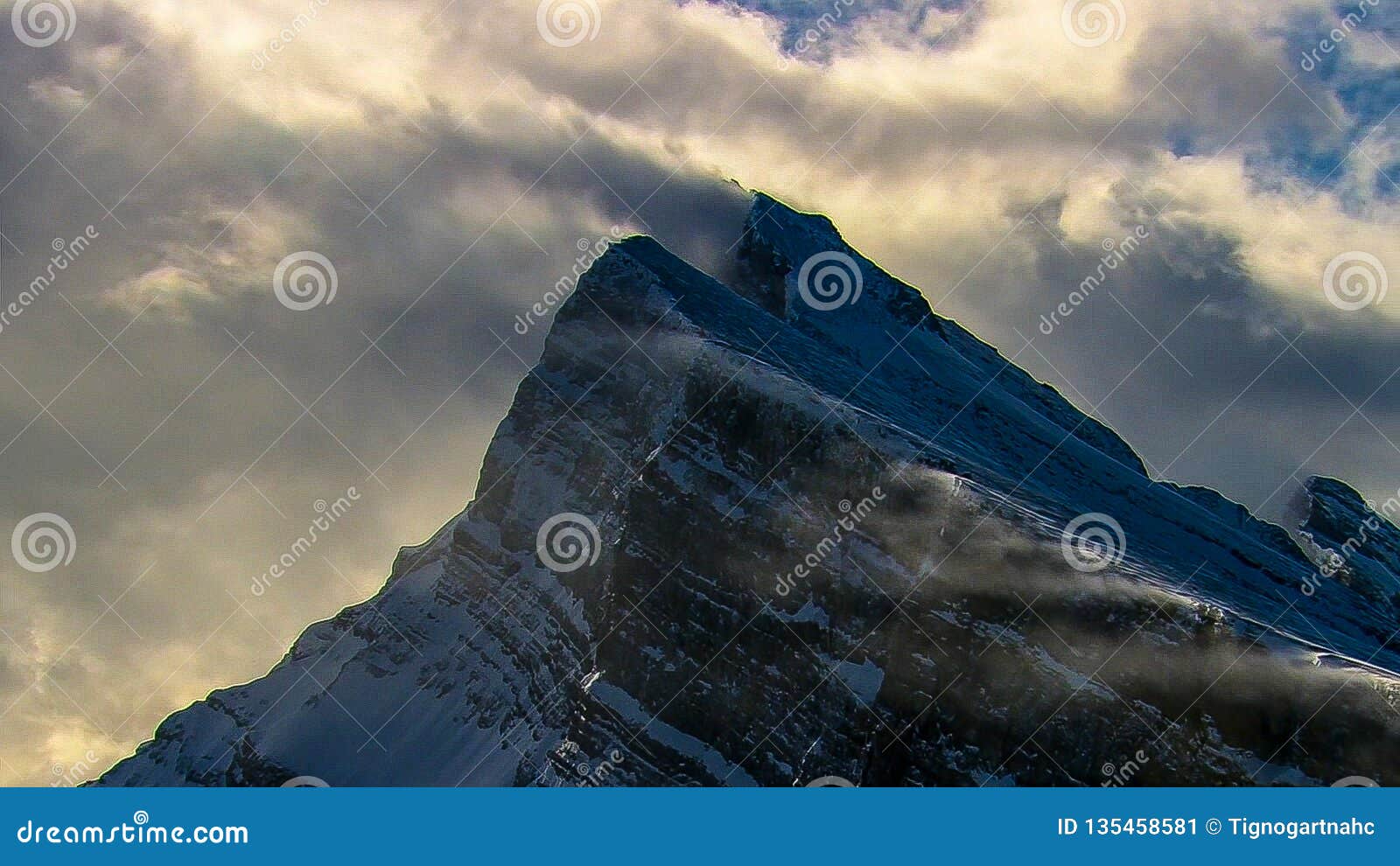 View on Winter Snowy Mountains in Windy Day Stock Image - Image of ...