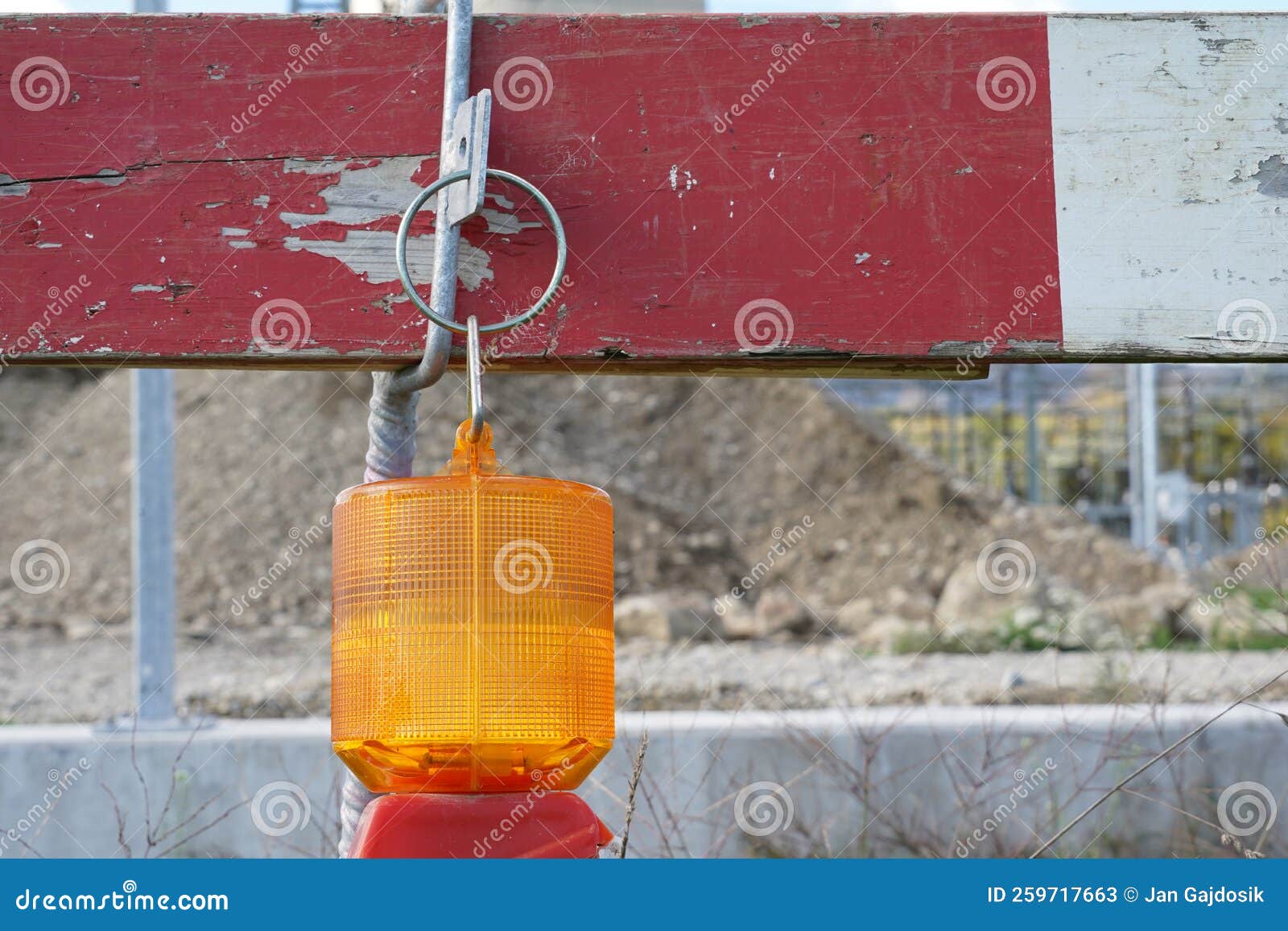View on the Wireless Warning Construction Light of Beacon Shape. Stock ...