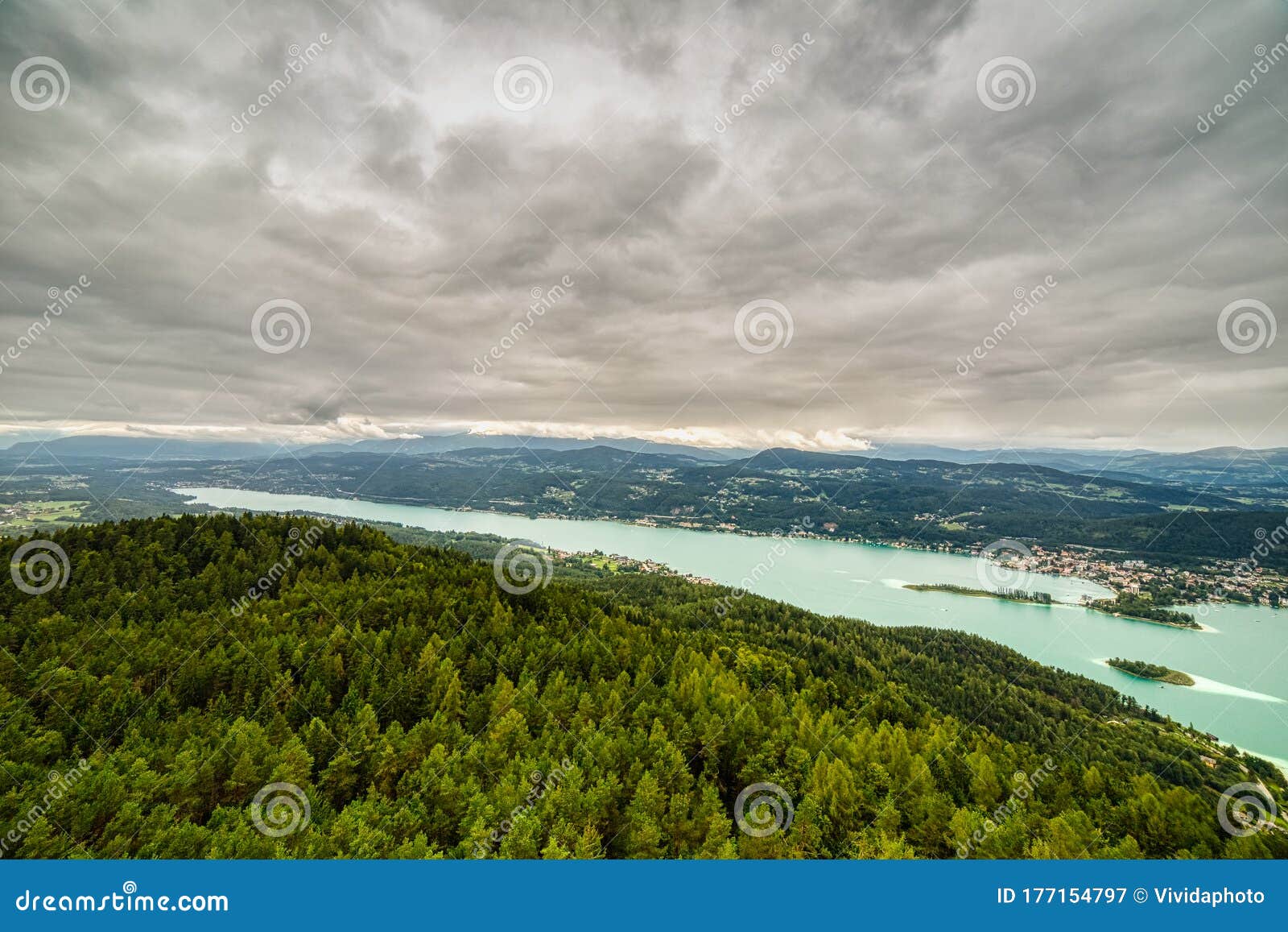 View of WoertherSee Lake in Austria Stock Image - Image of worther ...