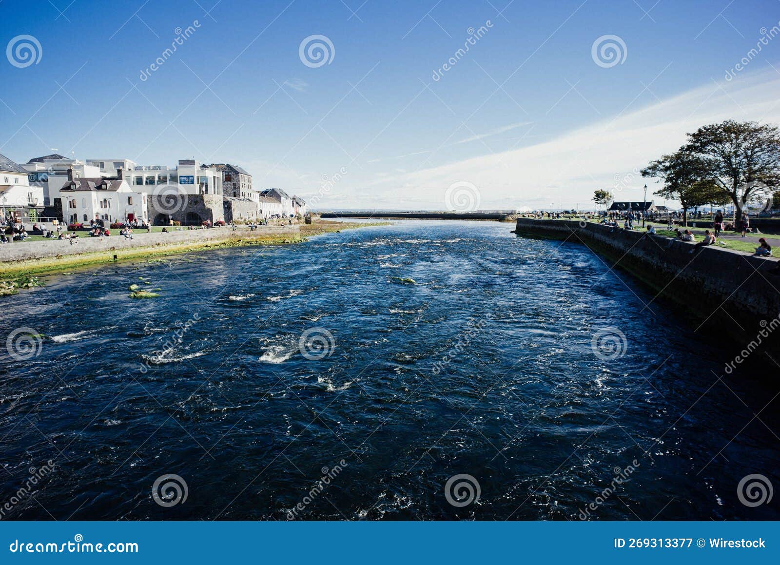View of Wolfe Tone Bridge To Corrib River in Galway. Editorial ...