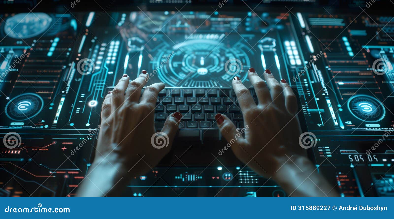 View on Woman Hands Working with Black Analog Keypad Stock Illustration ...