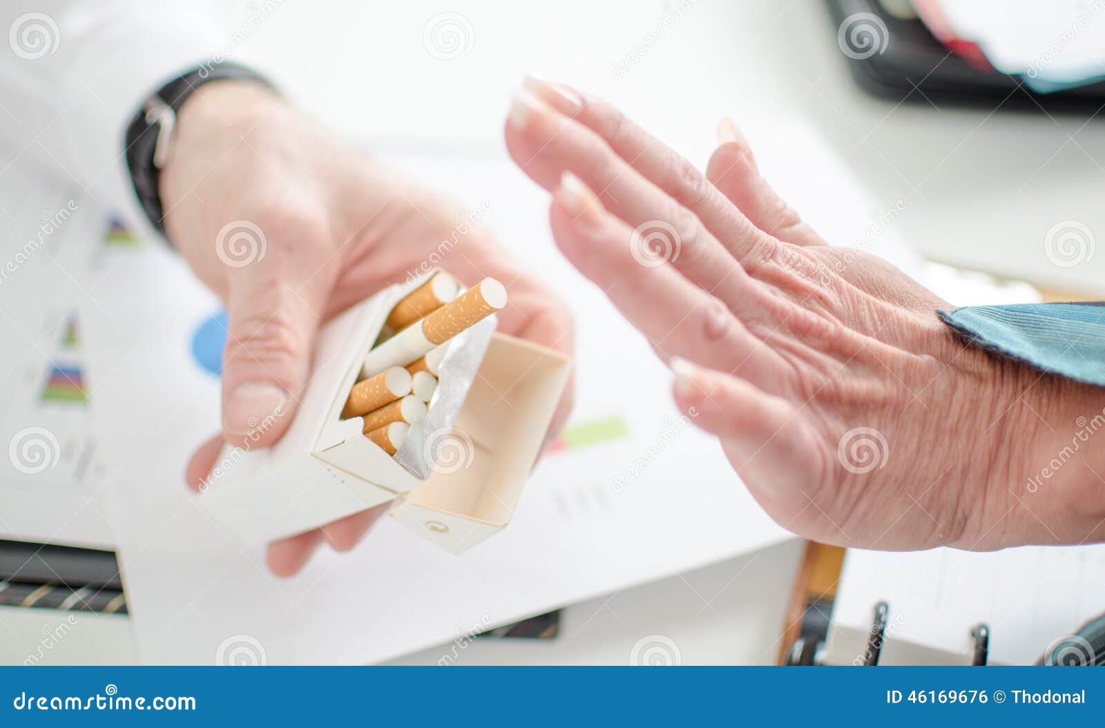 View of a Woman S Hand Refusing Cigarette Stock Photo - Image of refuse ...