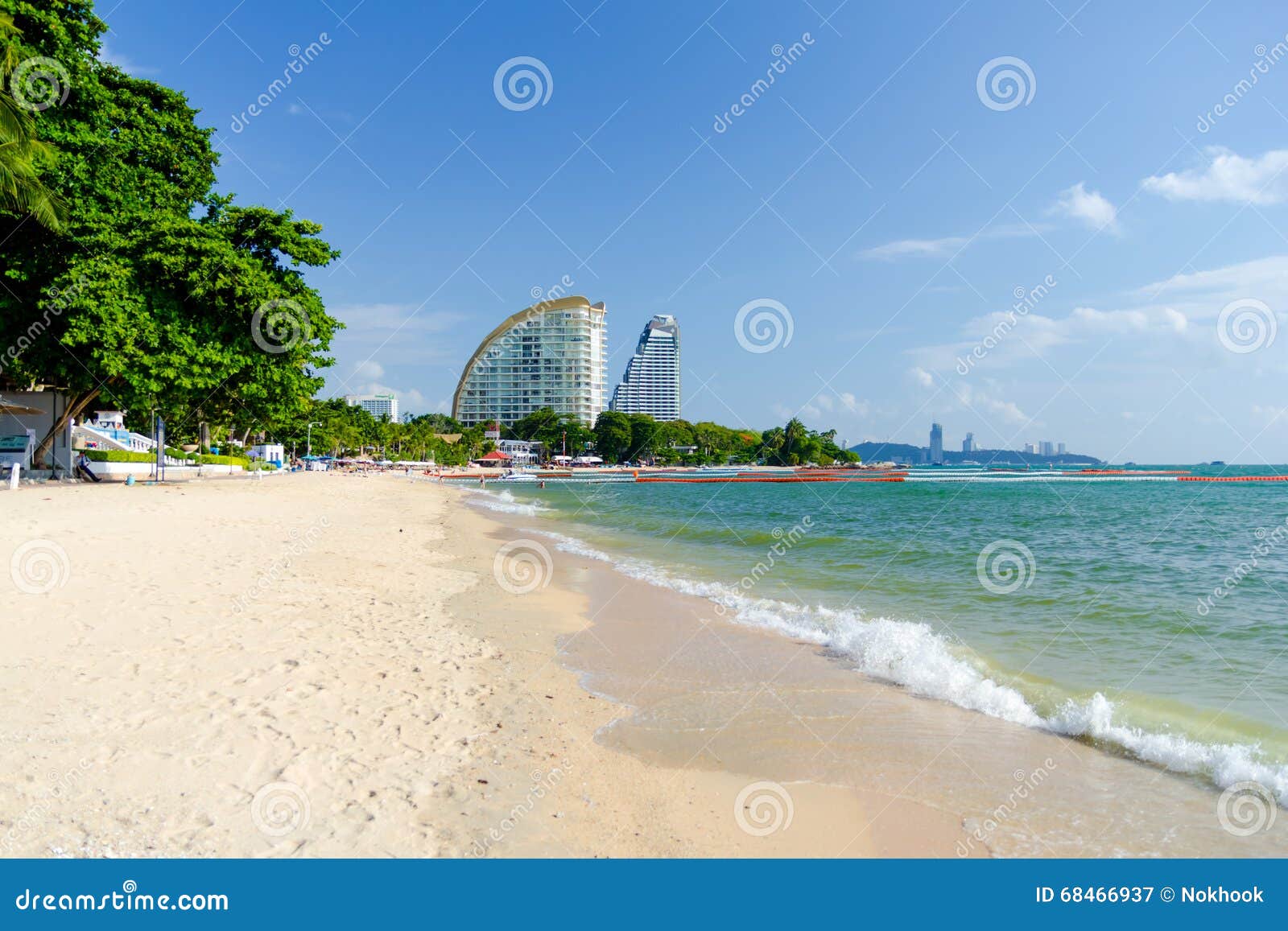 View of Wong Amat Beach Pattaya Stock Image - Image of thailand, tree ...