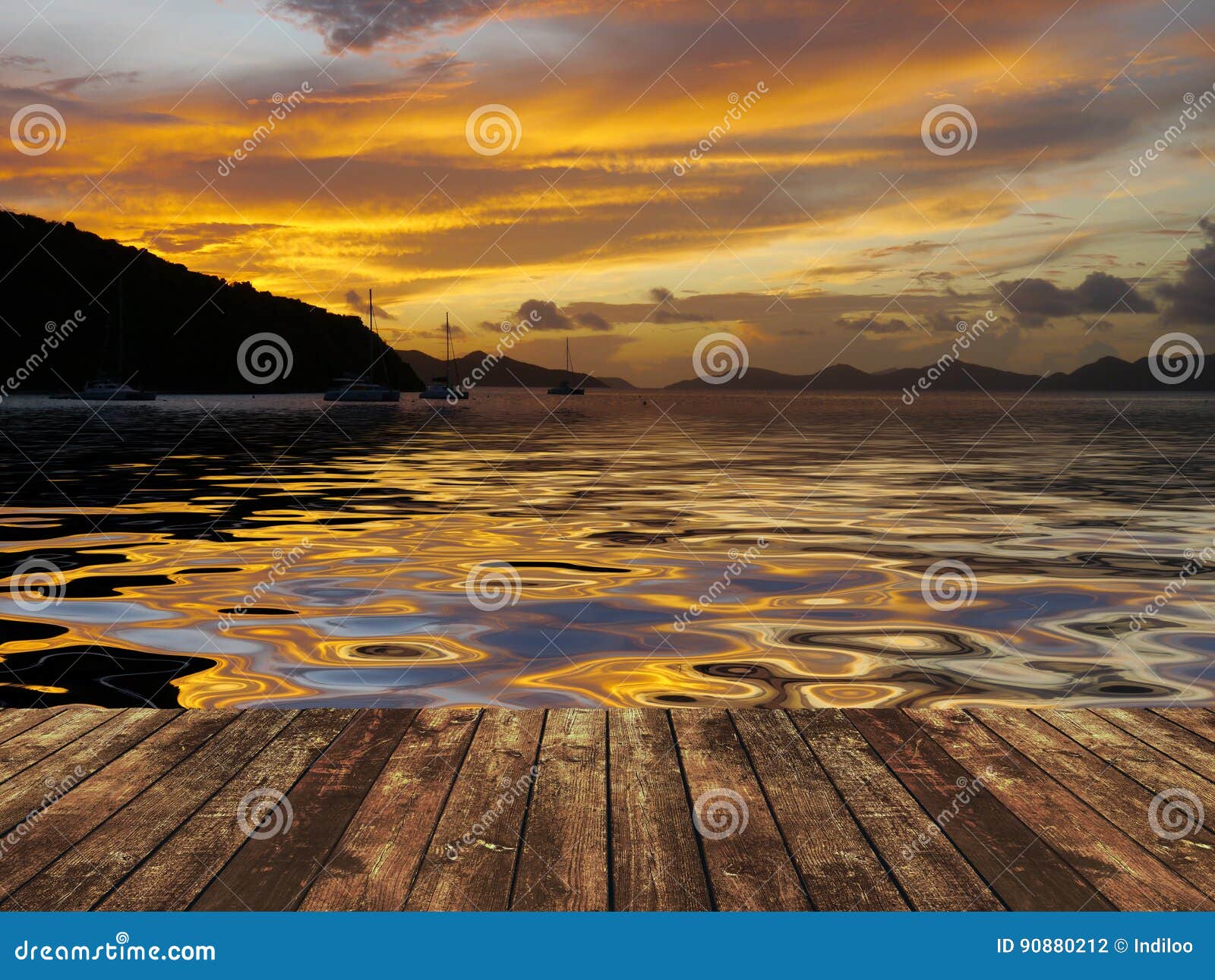 Wooden dock at sunset stock photo. Image of coastal, harbour - 90880212