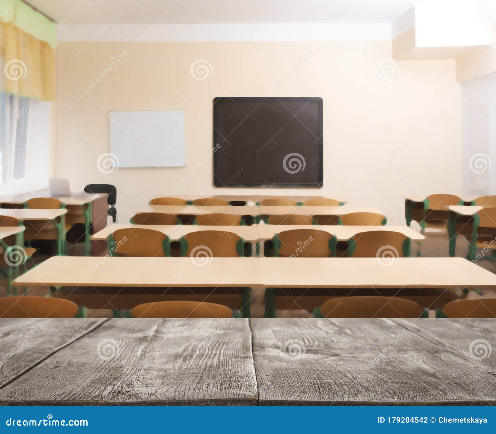 View from Table in Empty Classroom Stock Photo - Image of lesson ...