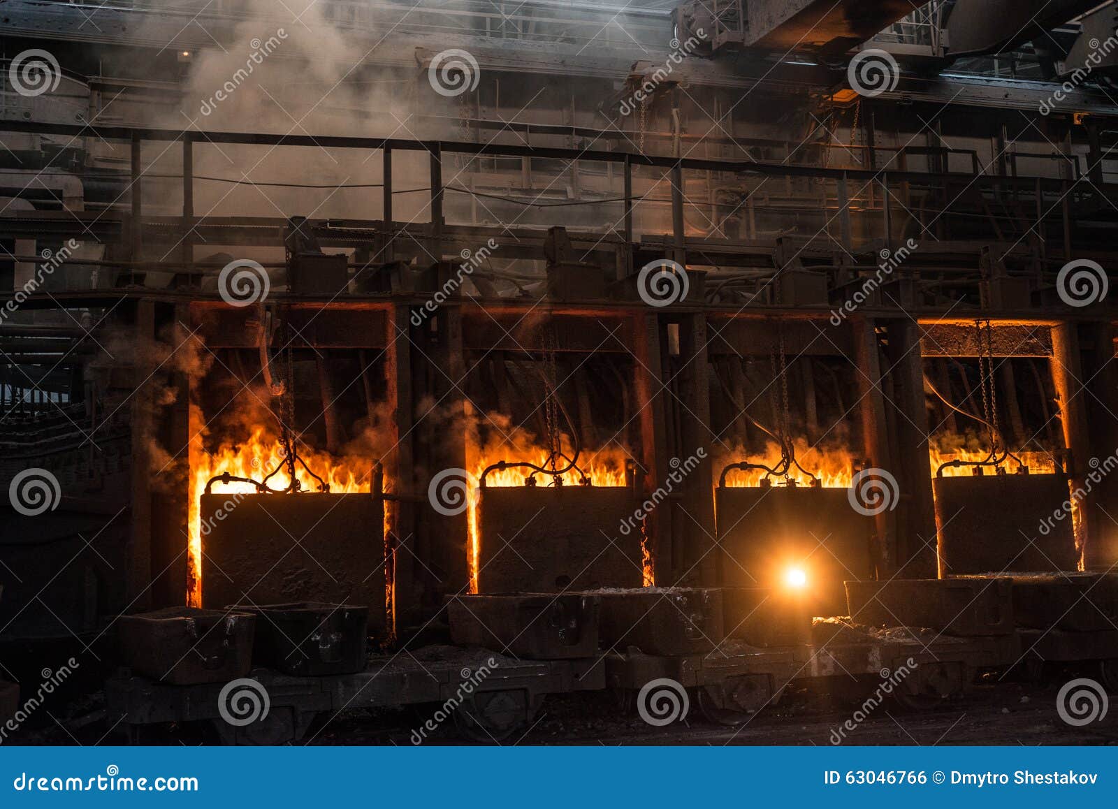 View of Working Open Hearth Furnace Stock Photo - Image of blast ...