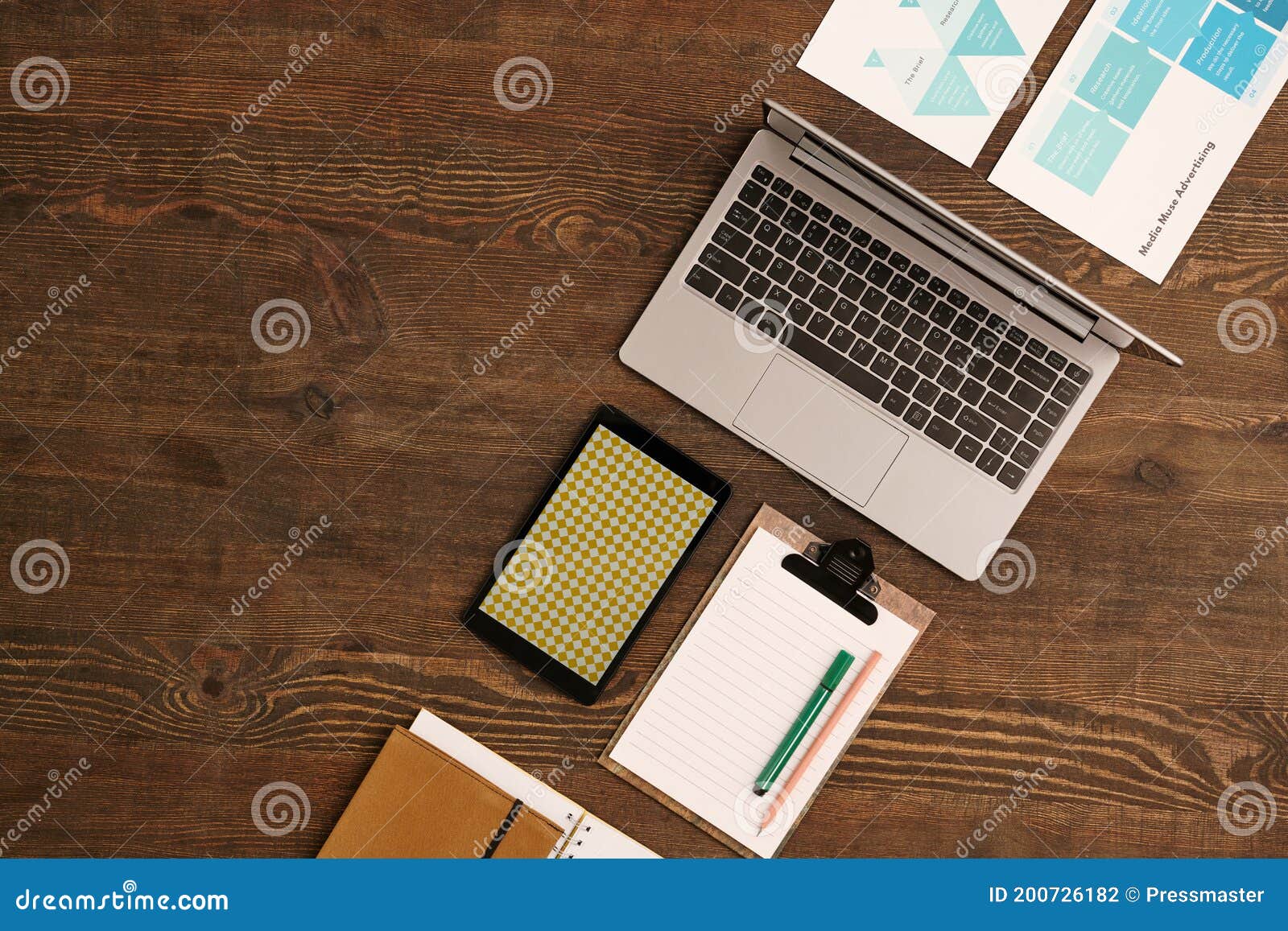 View of Workplace of Modern Creative Designer with Laptop, Touchpad ...