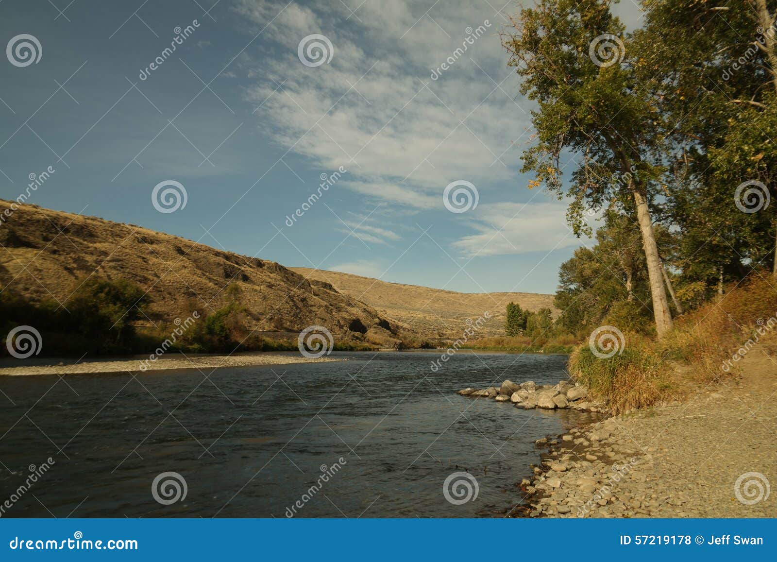 View of the Yakima River stock photo. Image of reservoir - 57219178