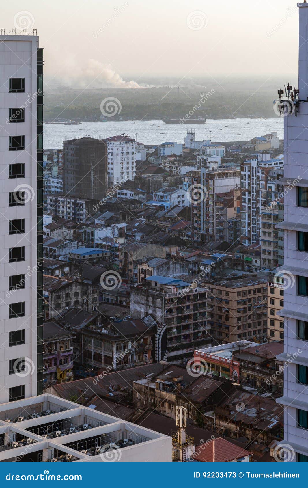 View of Yangon City in Daylight from Above Stock Image - Image of ...