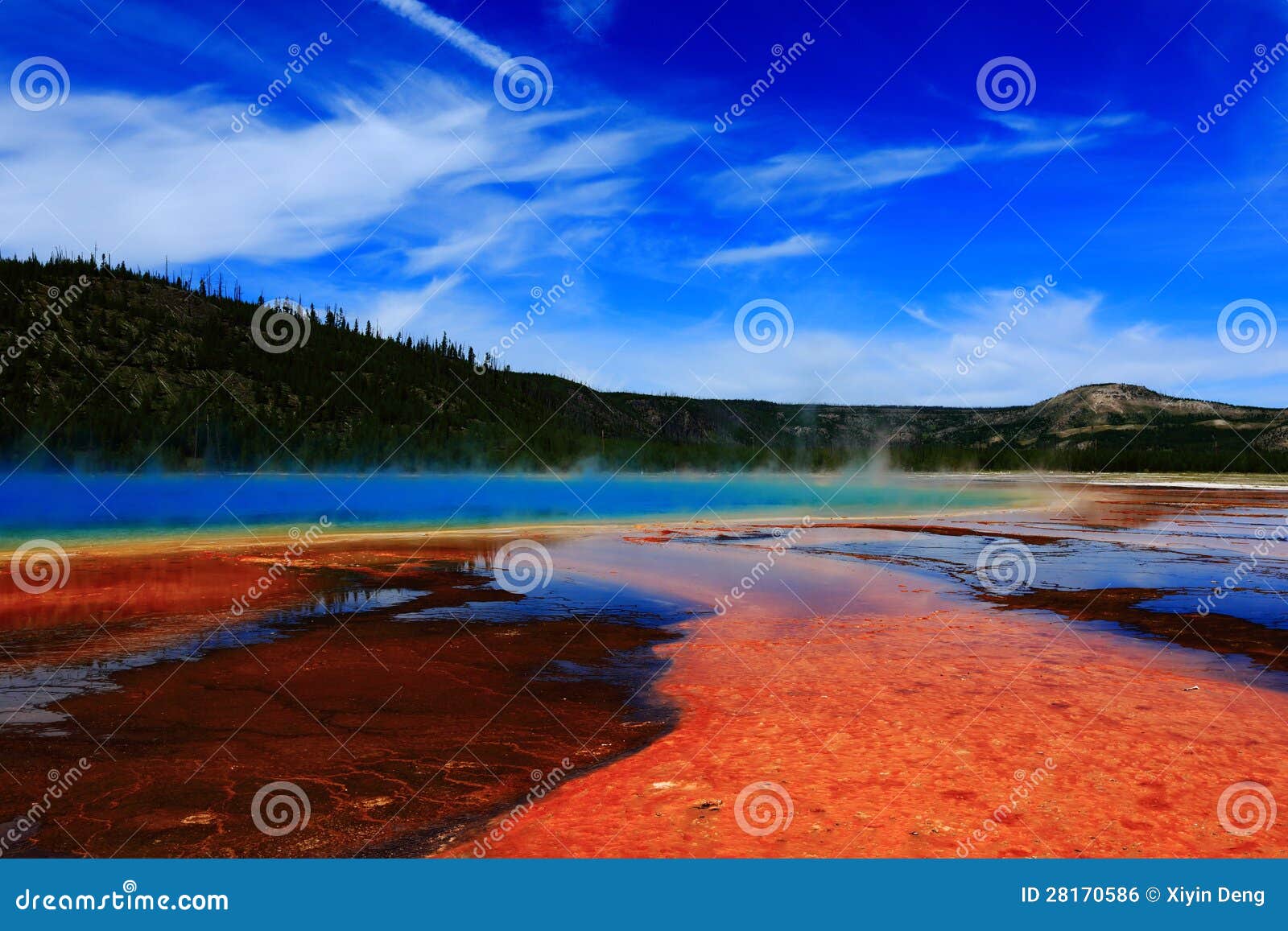 View in Yellowstone National Park Stock Photo - Image of purple, park ...