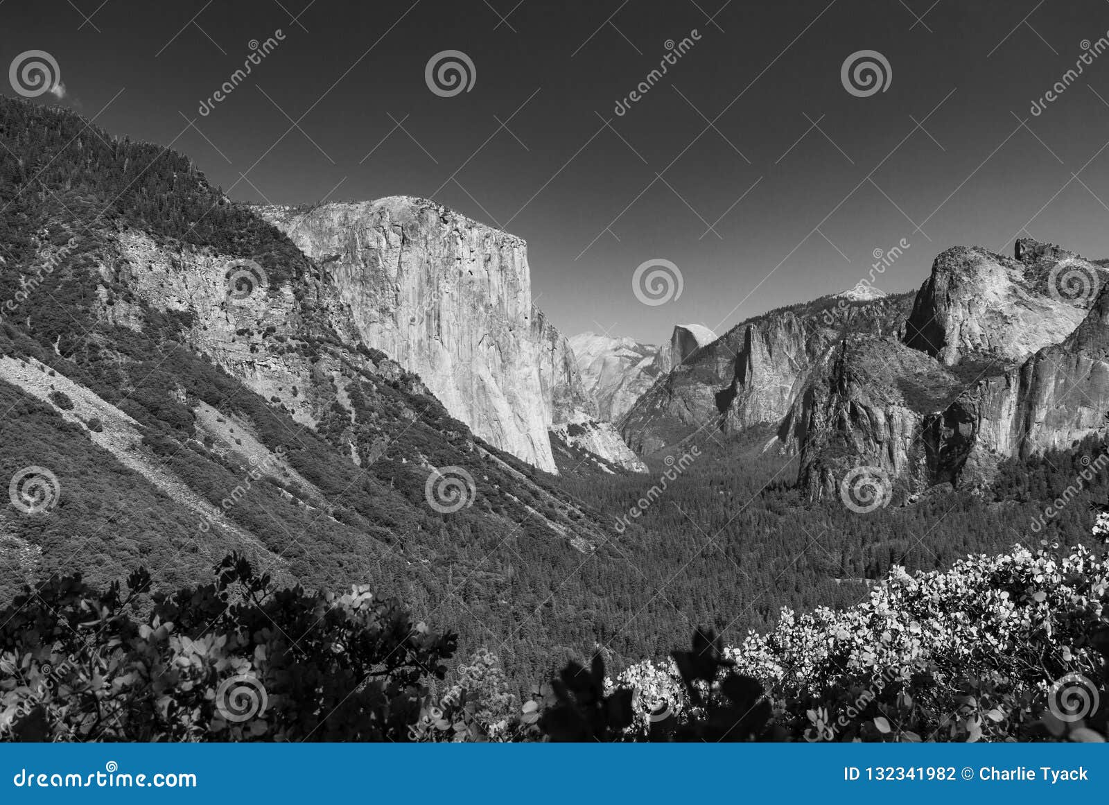 A View through Yosemite National Park, Along the Main Valley Towatds El ...