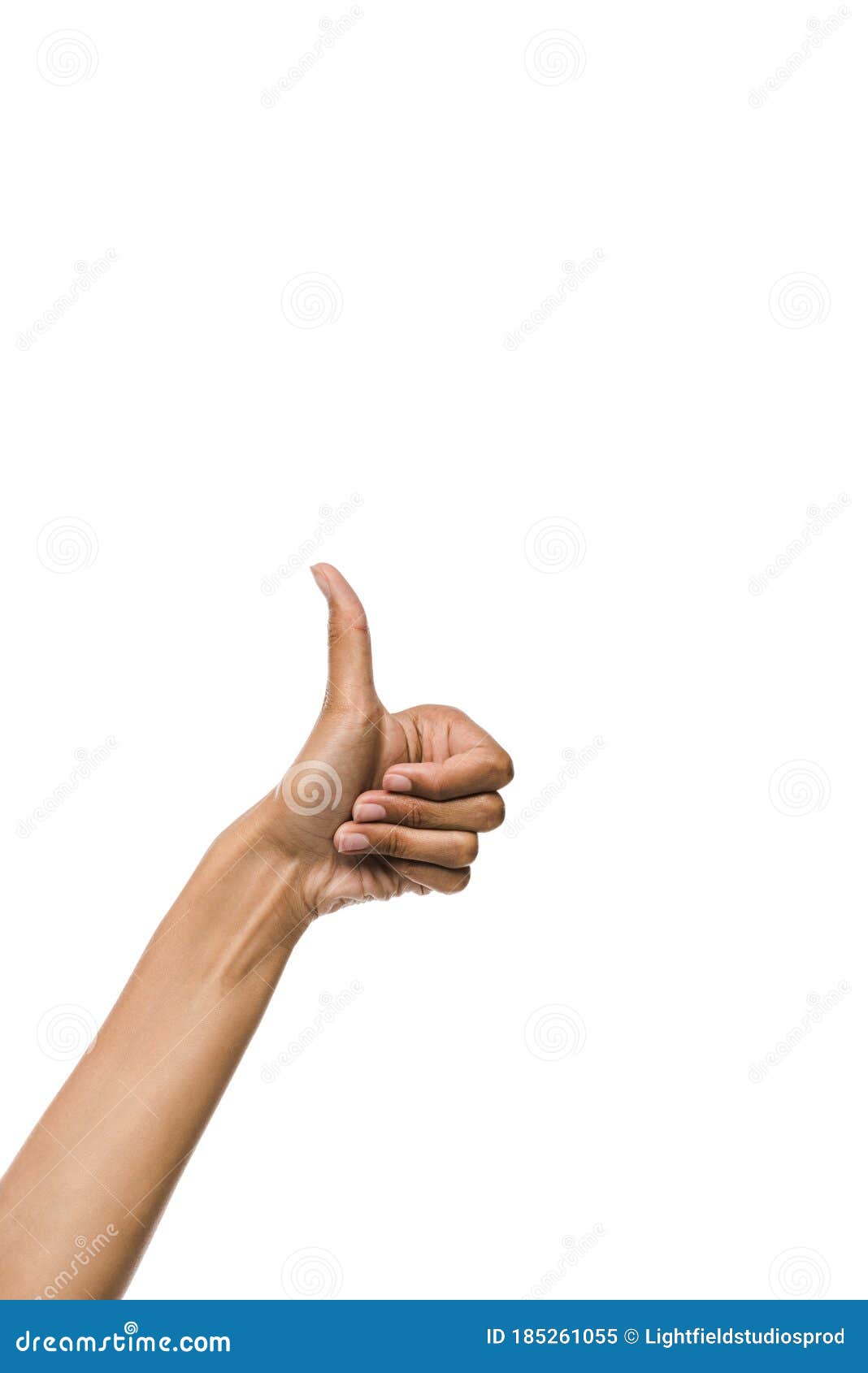 View of Young African American Woman Showing Thumb Up Isolated on White ... View of Young African American Woman Showing Thumb Up Isolated on White ...