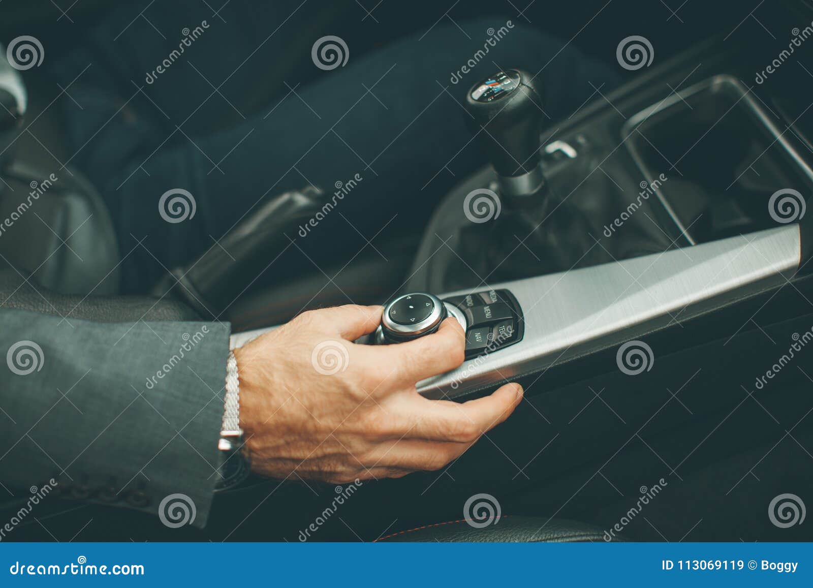 Young Man N the Car Changing Gears Stock Image - Image of gears, speed ...