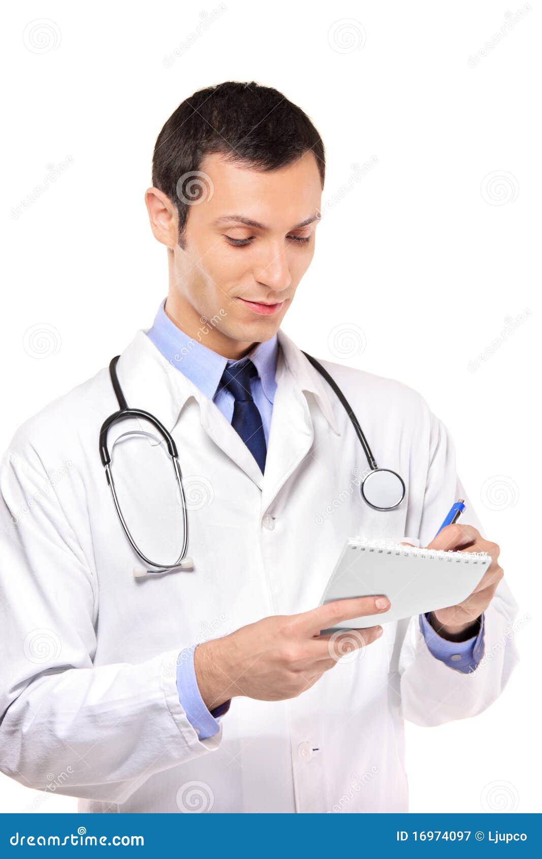View of a Young Medical Doctor Writing Down Stock Image - Image of ...